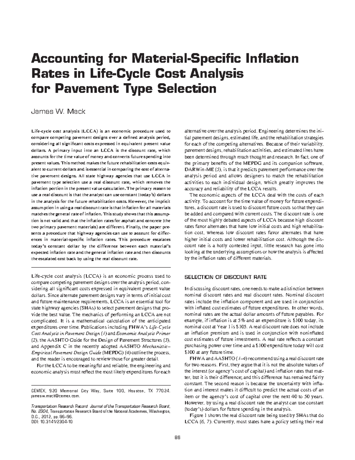 Advance Accounting 3 - 86 Transportation Research Record: Journal of ...