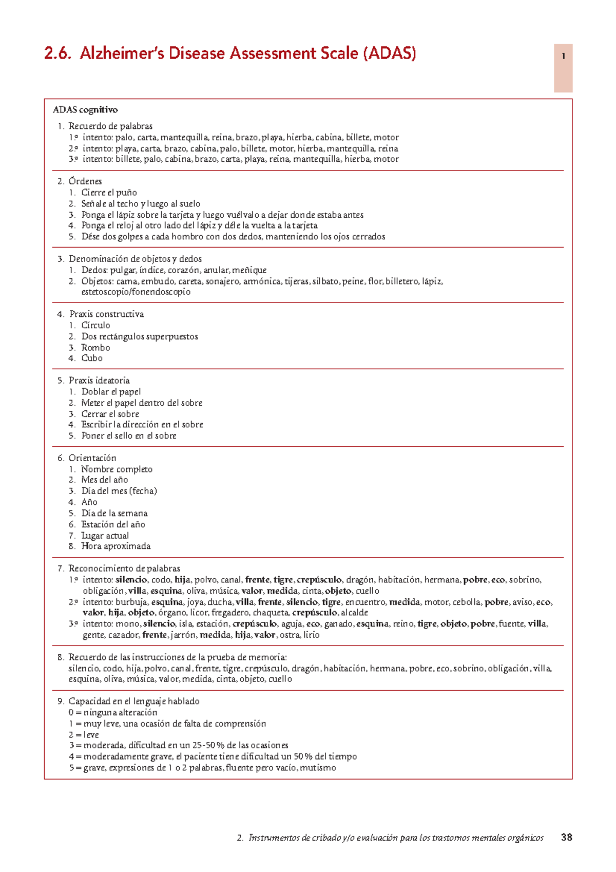 2,6 Alzheimer’s Disease Assessment Scale (ADAS) - Instrumentos de ...