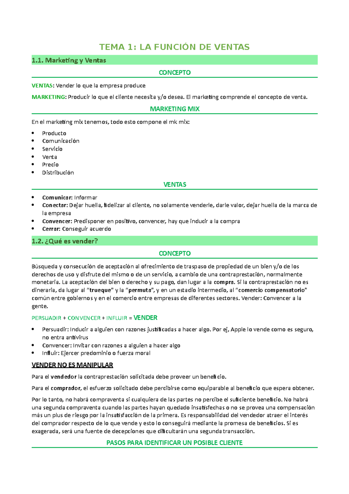 T1 Dirección de Ventas - TEMA 1: LA FUNCIÓN DE VENTAS 1. Marketing y ...