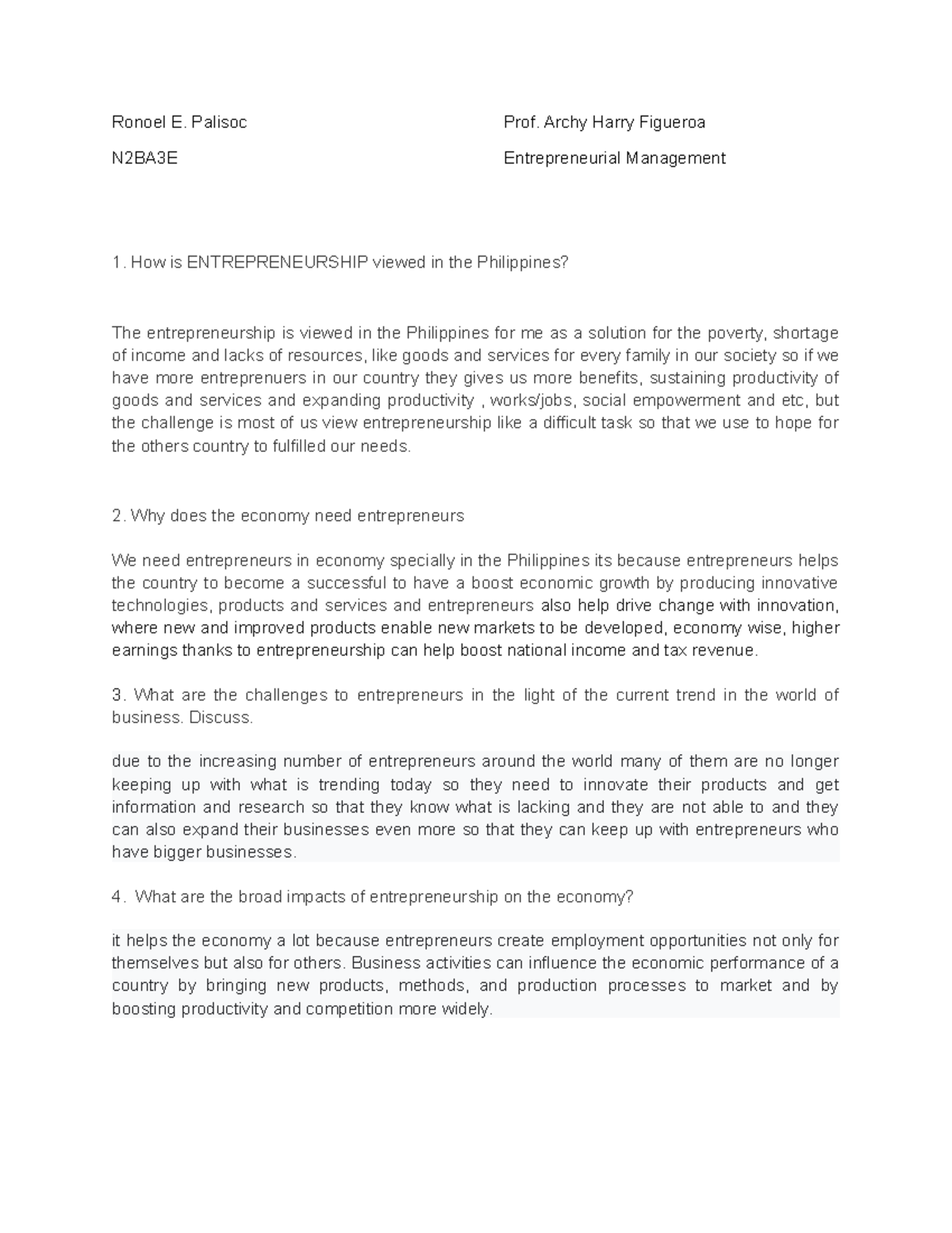 Ronoel-E.- Palisoc-N2BA3E- Entrep-MAN - Ronoel E. Palisoc Prof. Archy ...