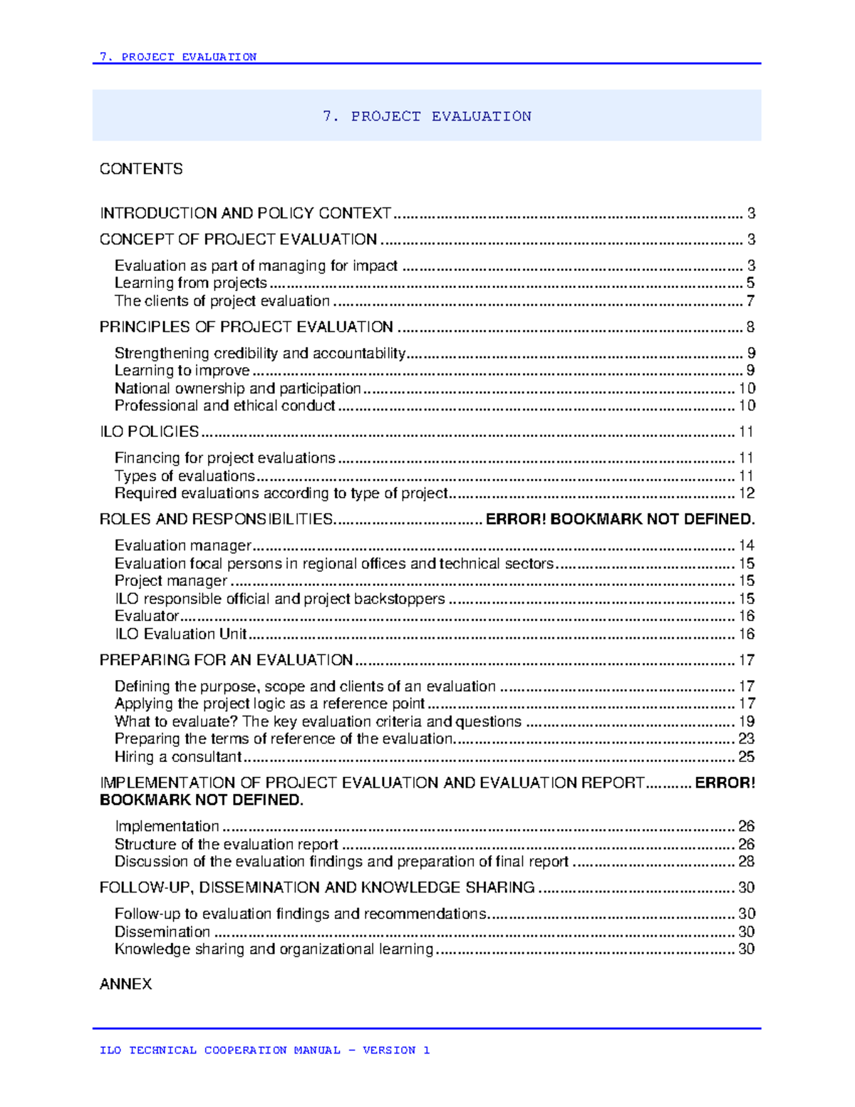 Wcms 172679 - Project evaluation - 7. PROJECT EVALUATION IMPLEMENTATION ...
