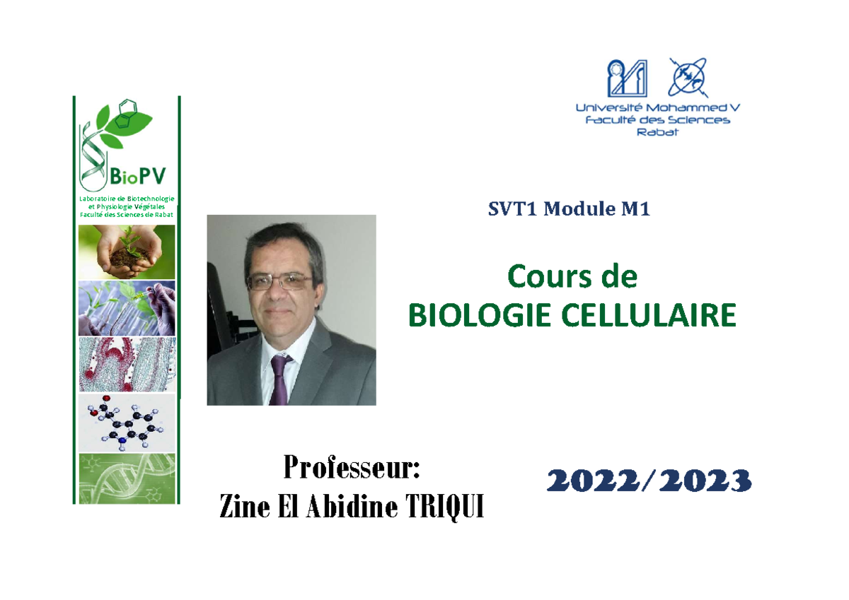Cours BC 55 - SVT1 Module M 2022 / 2023 Laboratoire de Biotechnologie ...