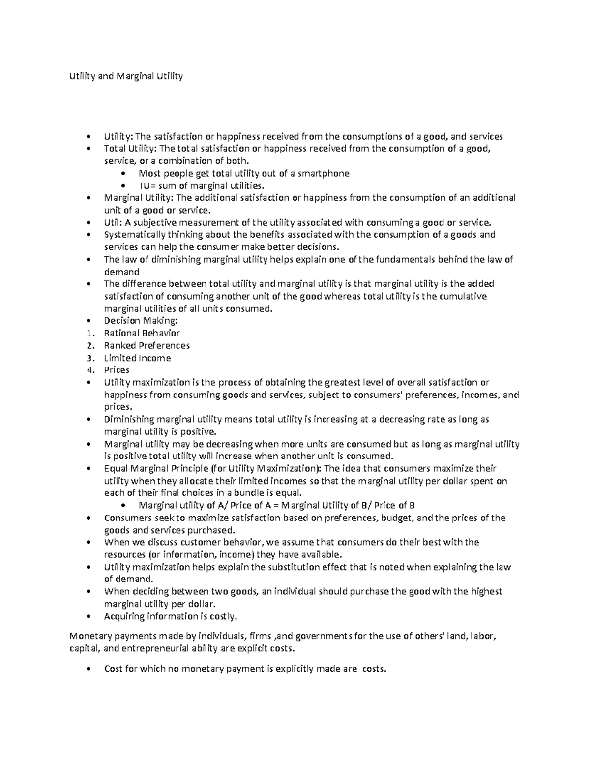 Utility and Marginal Utility- ECON - Utility and Marginal Utility ...