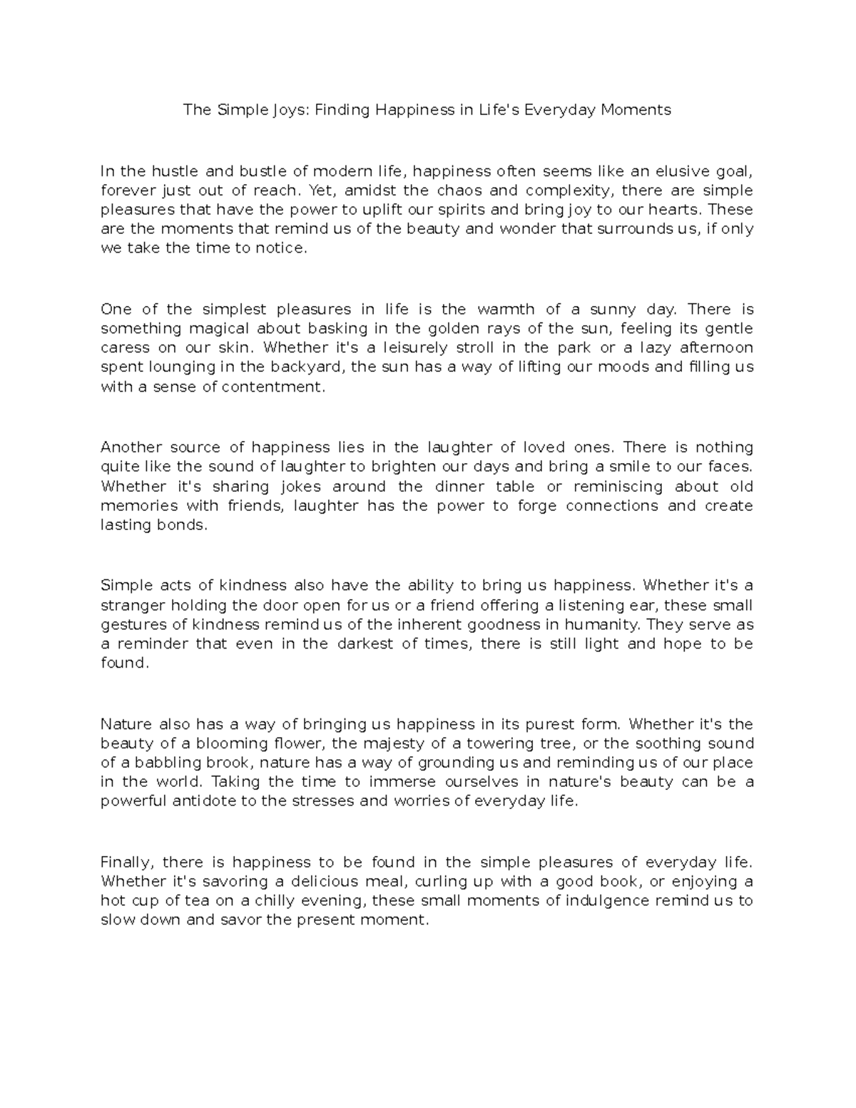 The Simple Joys - Yet, amidst the chaos and complexity, there are ...