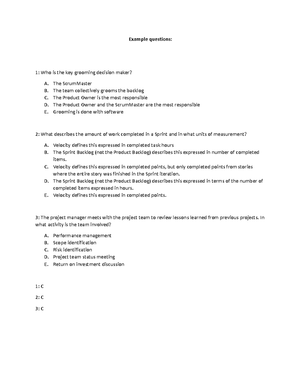 3377 Example+questions - Example questions: 1: Who is the key grooming ...