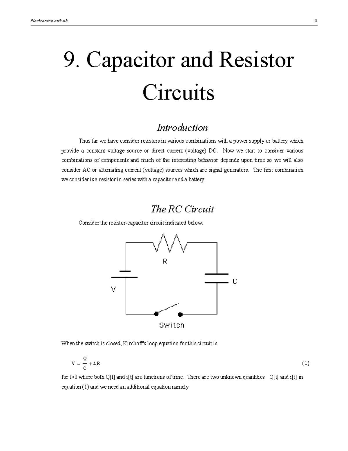 Capacitors and resistor Circuits and graphs - 9. Capacitor and Resistor ...