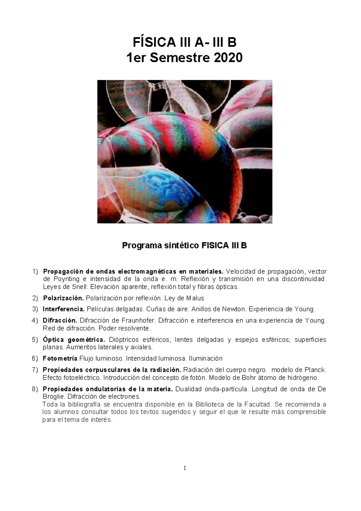Guia Trabajos Practicos - 1er sem 2020 - Fisica III A-III B - FÍSICA ...