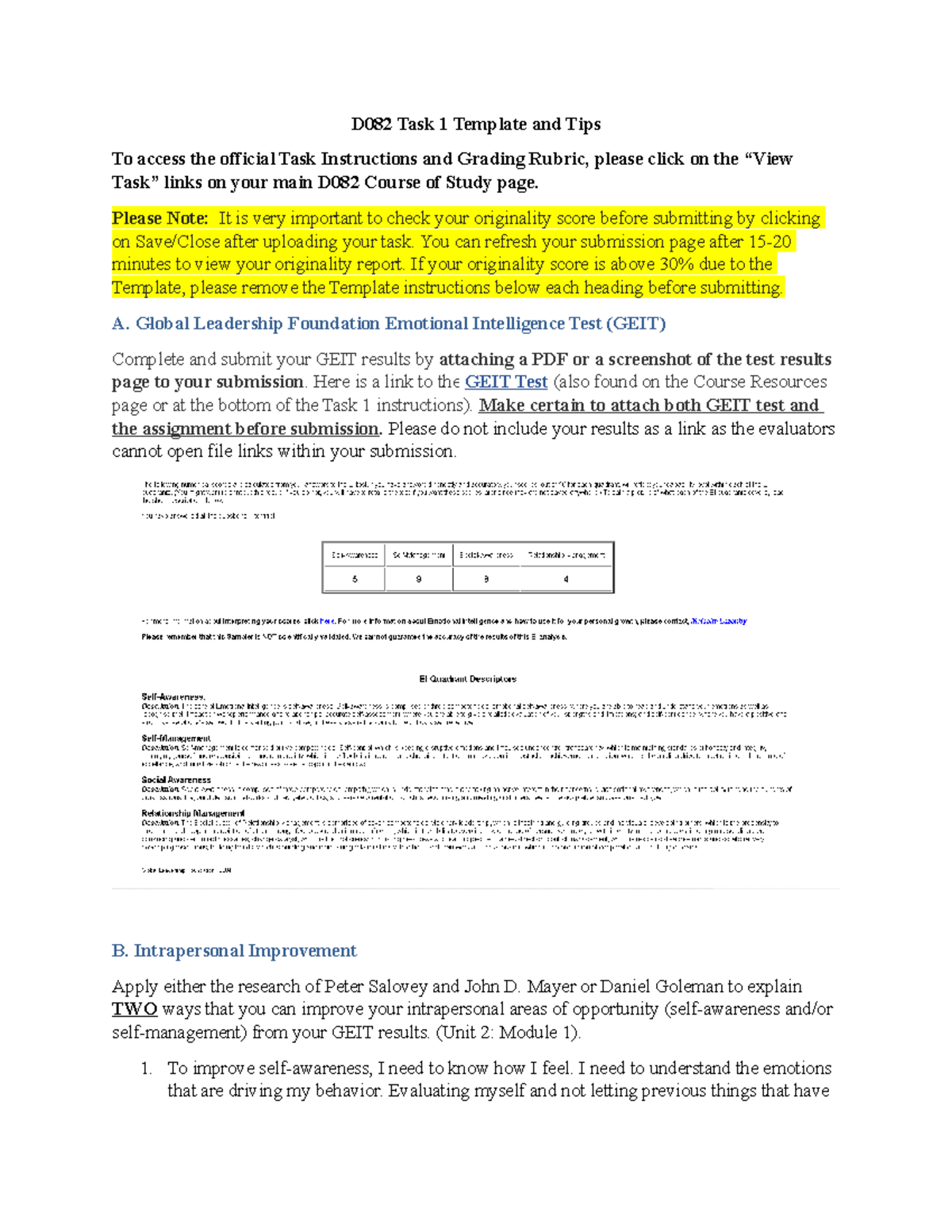 Task 1 Template and Tips Completed - D082 Task 1 Template and Tips To access the official Task ...