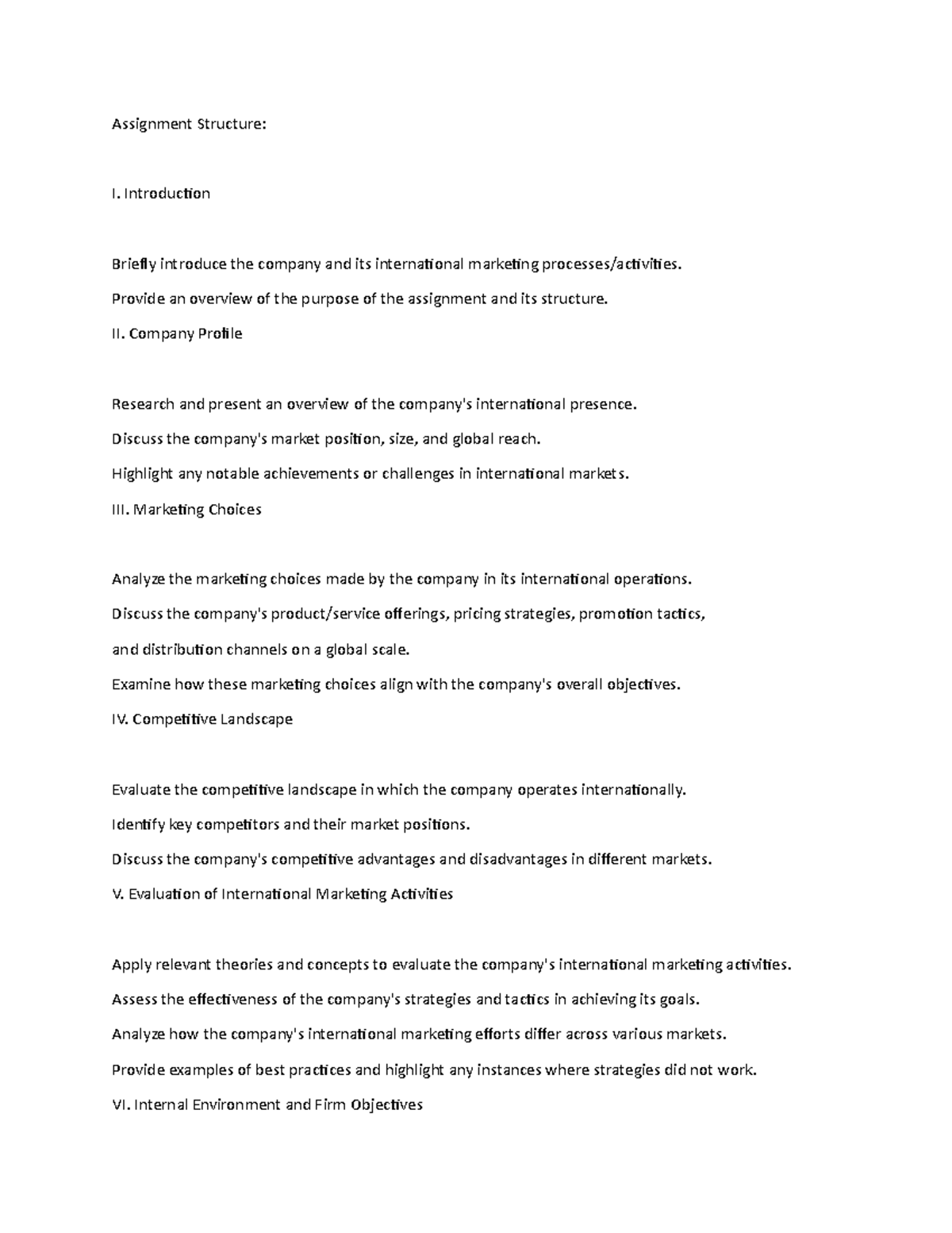 Assignment Structure - it contains quesions - Assignment Structure: I ...