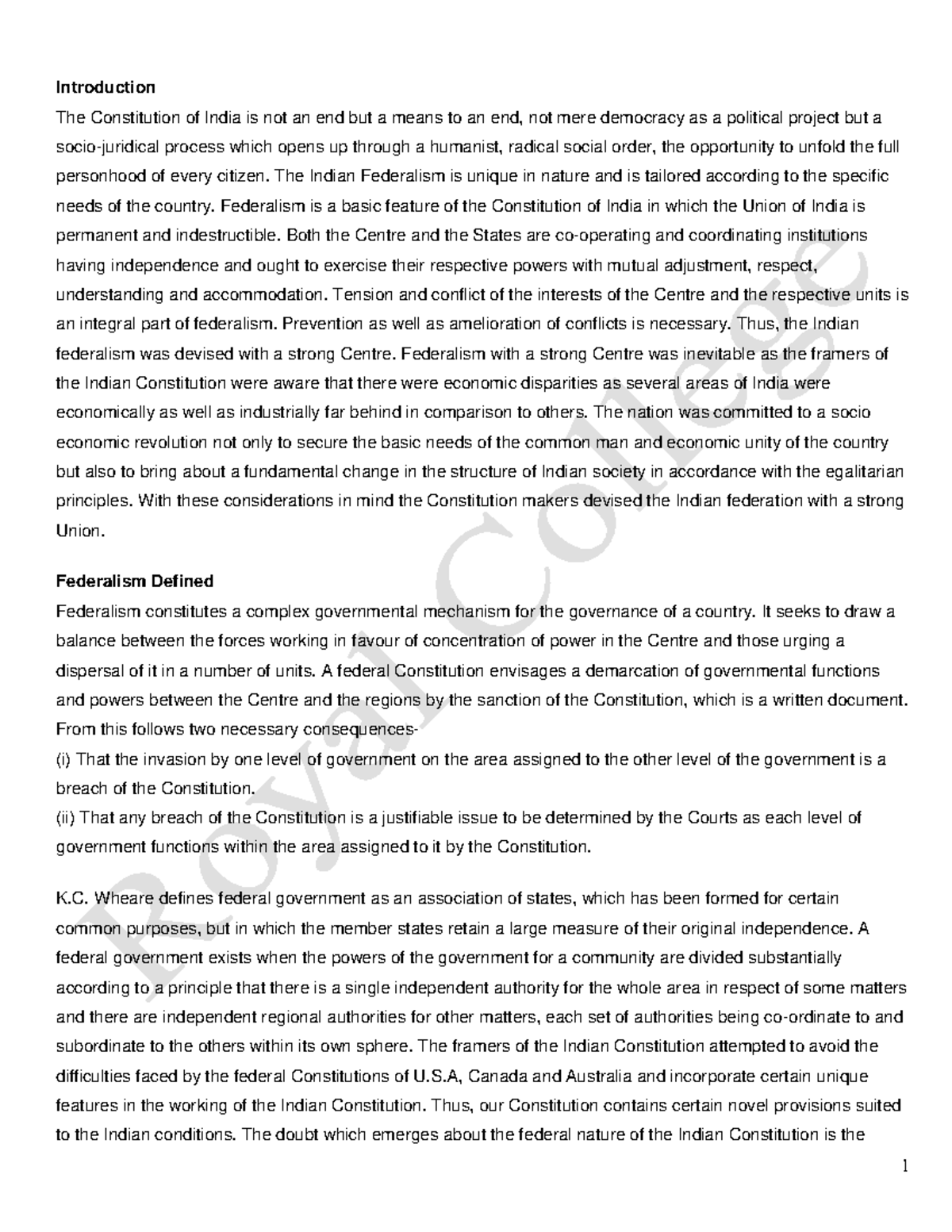 Constitutional LAW OF India Notes - Introduction The Constitution of ...