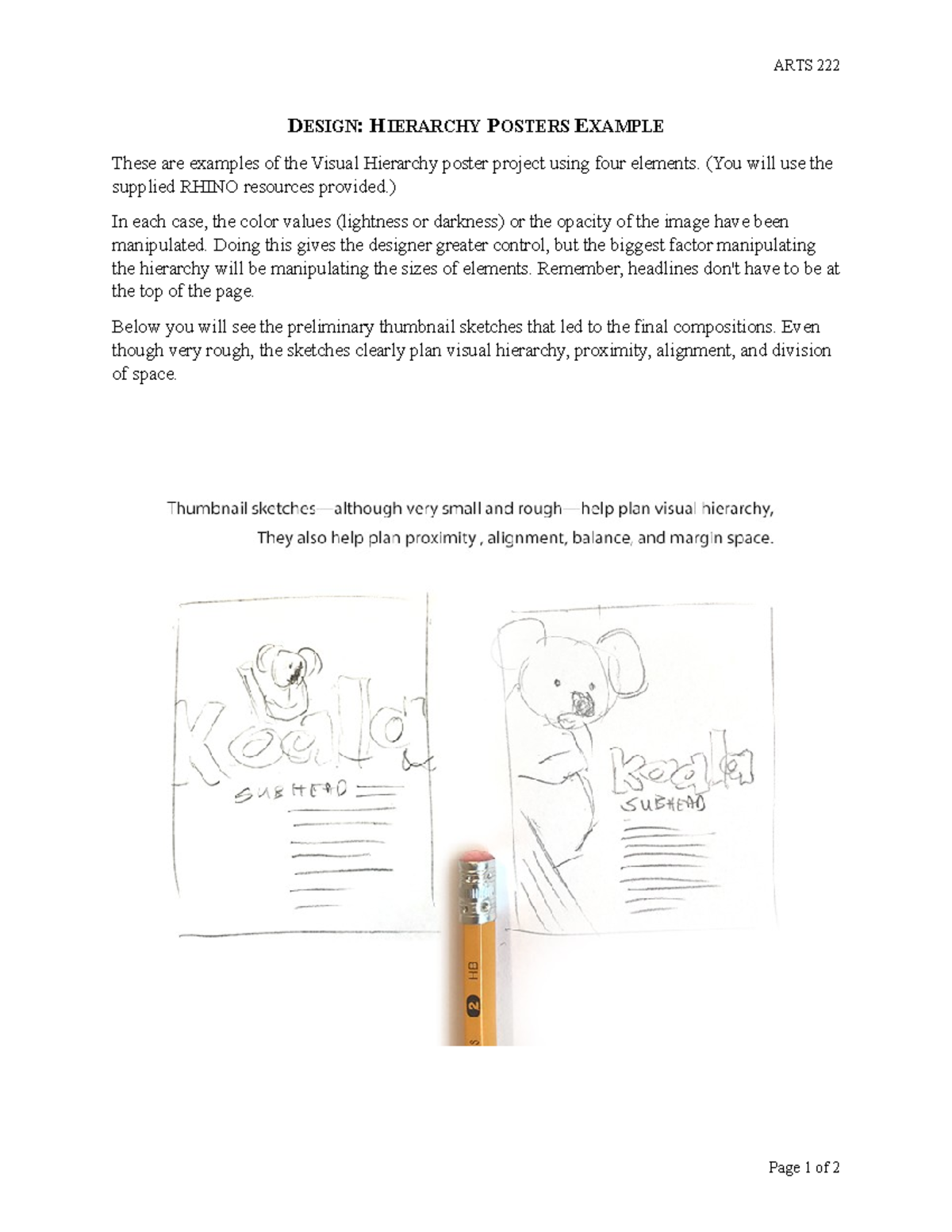 Design Hierarchy Posters Example - ARTS 222 DESIGN: HIERARCHY POSTERS EXAMPLE These are examples ...