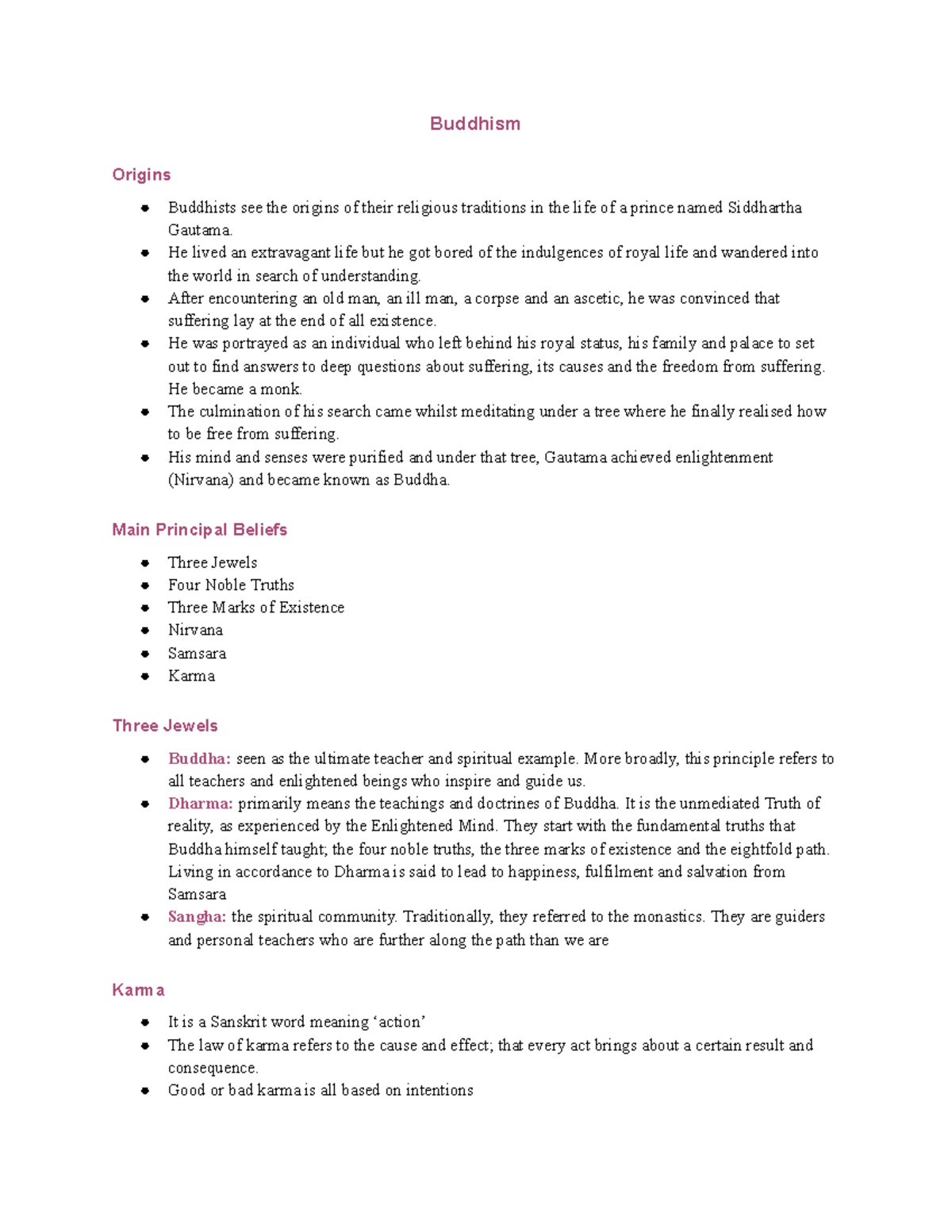 Preliminary SOR1 - Buddhism - Buddhism Origins Buddhists see the ...