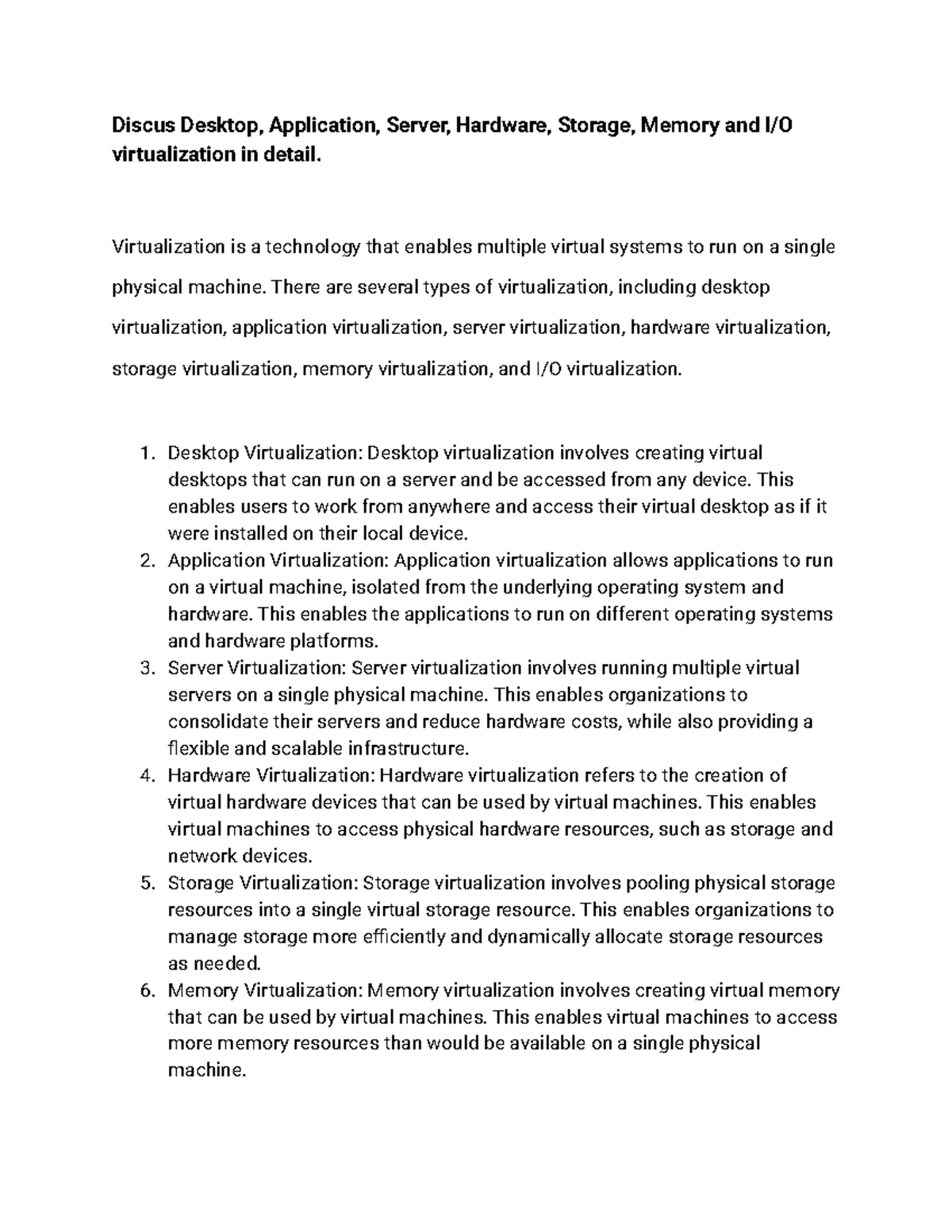 Discus Desktop, Application, Server, Hardware, Storage, Memory and I O ...