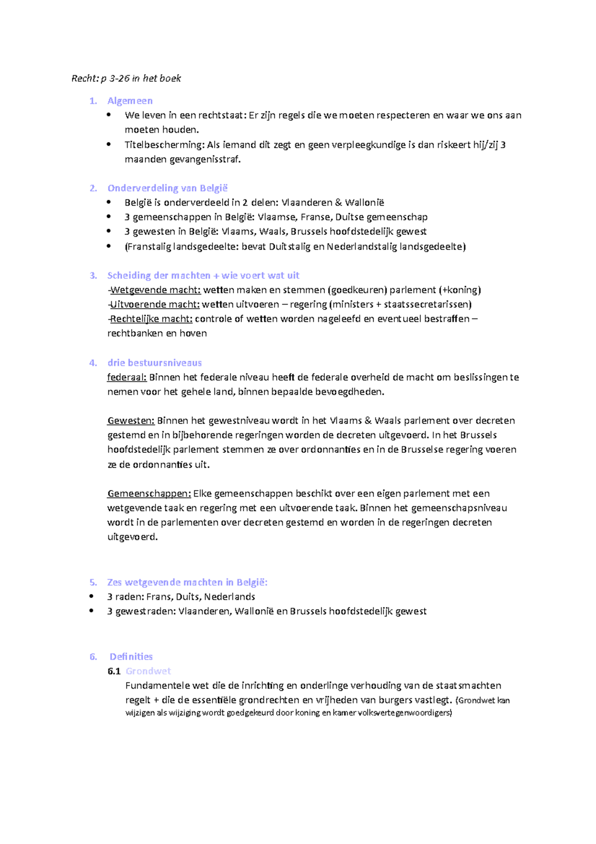 recht hoofdstuk "wat is het recht" - Recht: p 3-26 in het boek 1 ...
