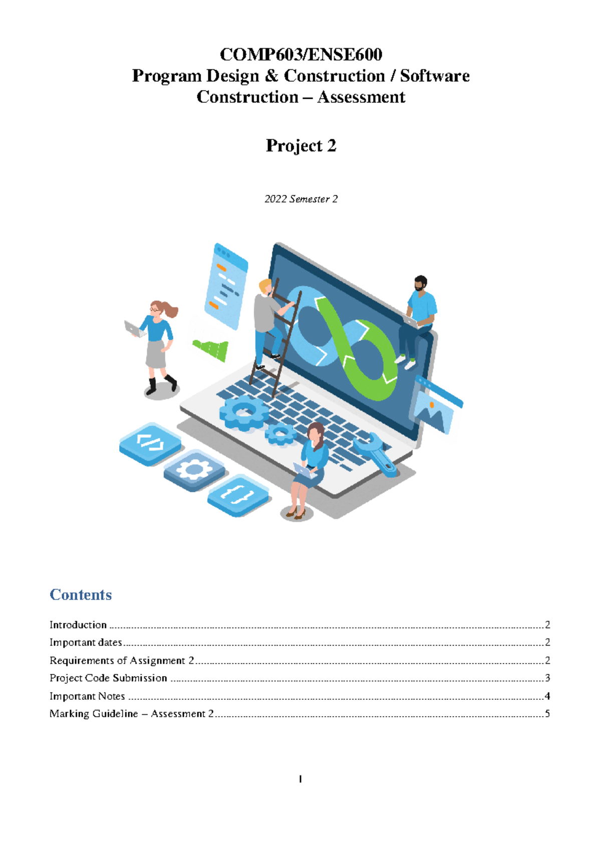 Project 2 - Program Design & Construction / Software - COMP603/ENSE ...