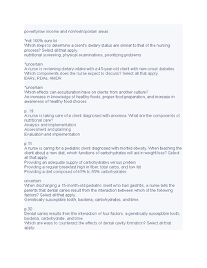 Nutrition in Human Health Week 1 Assignment - Name: - Studocu