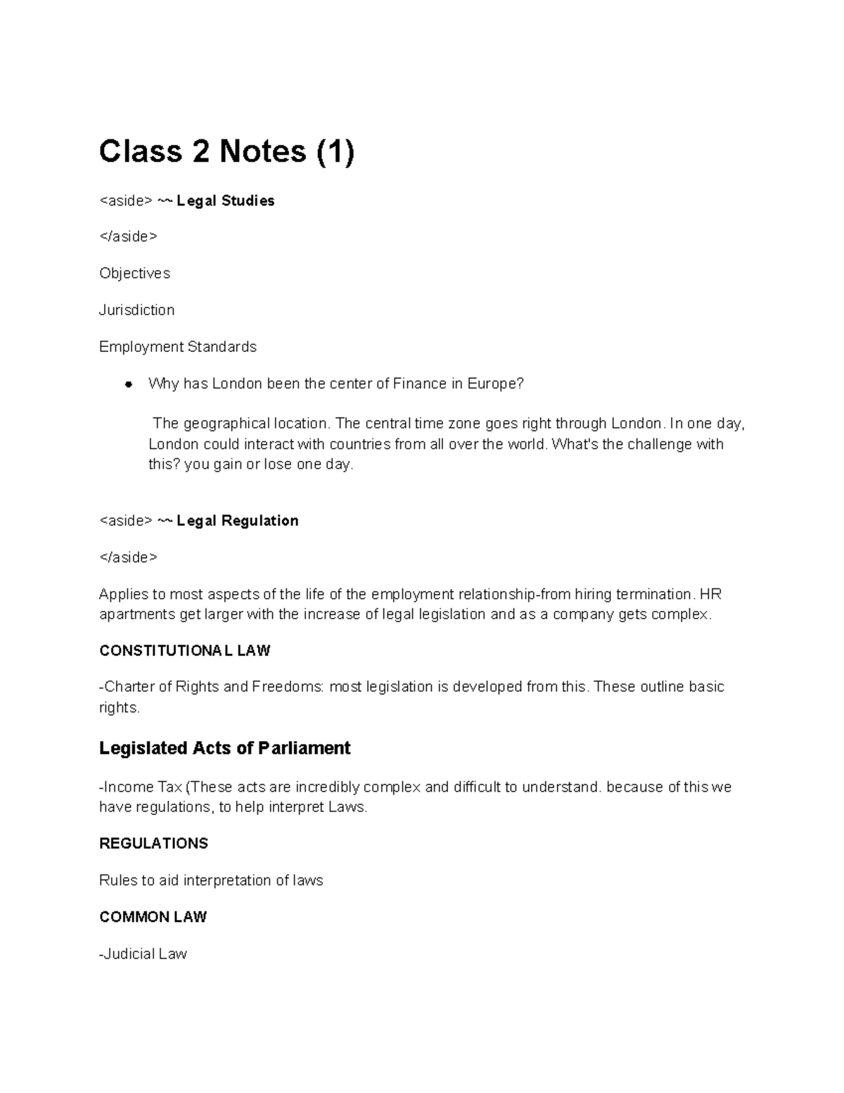 COMM 203 Notes- Prof Perry - Class 2 Notes (1) 〰 Legal Studies - Studocu