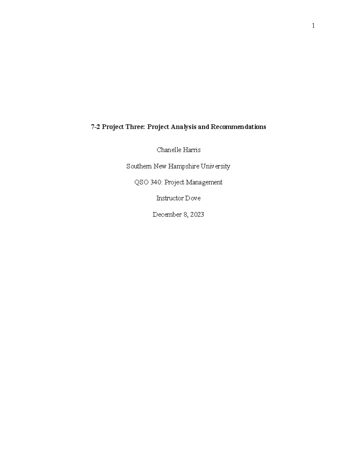 7-2 Project Three Analysis and Recommendations 1 - 7-2 Project Three ...