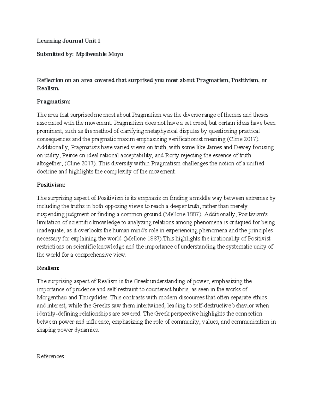 Learning Journal - Notes - Learning Journal Unit 1 Submitted by ...