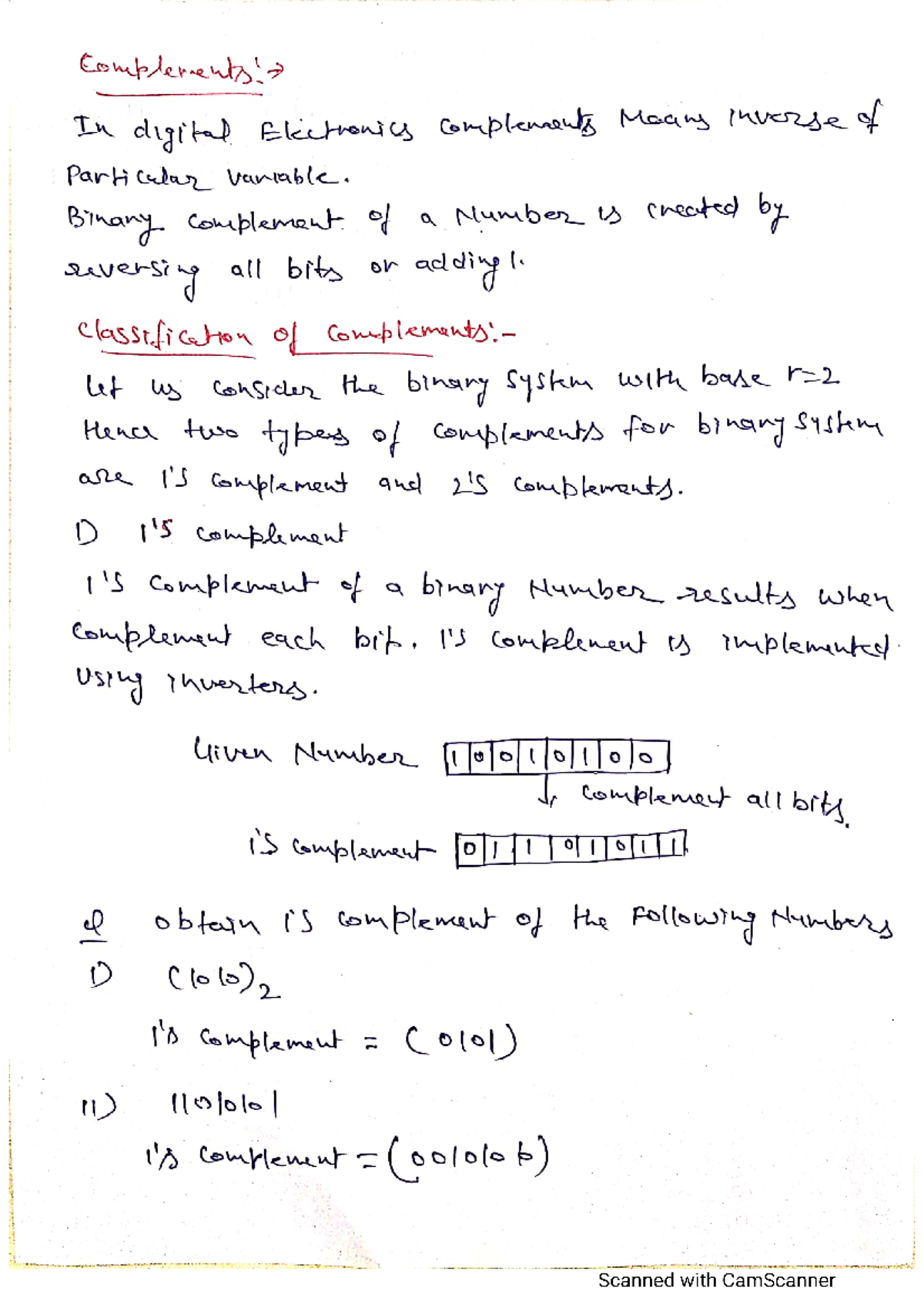 Binary complements - ...... - digital logic design - Studocu