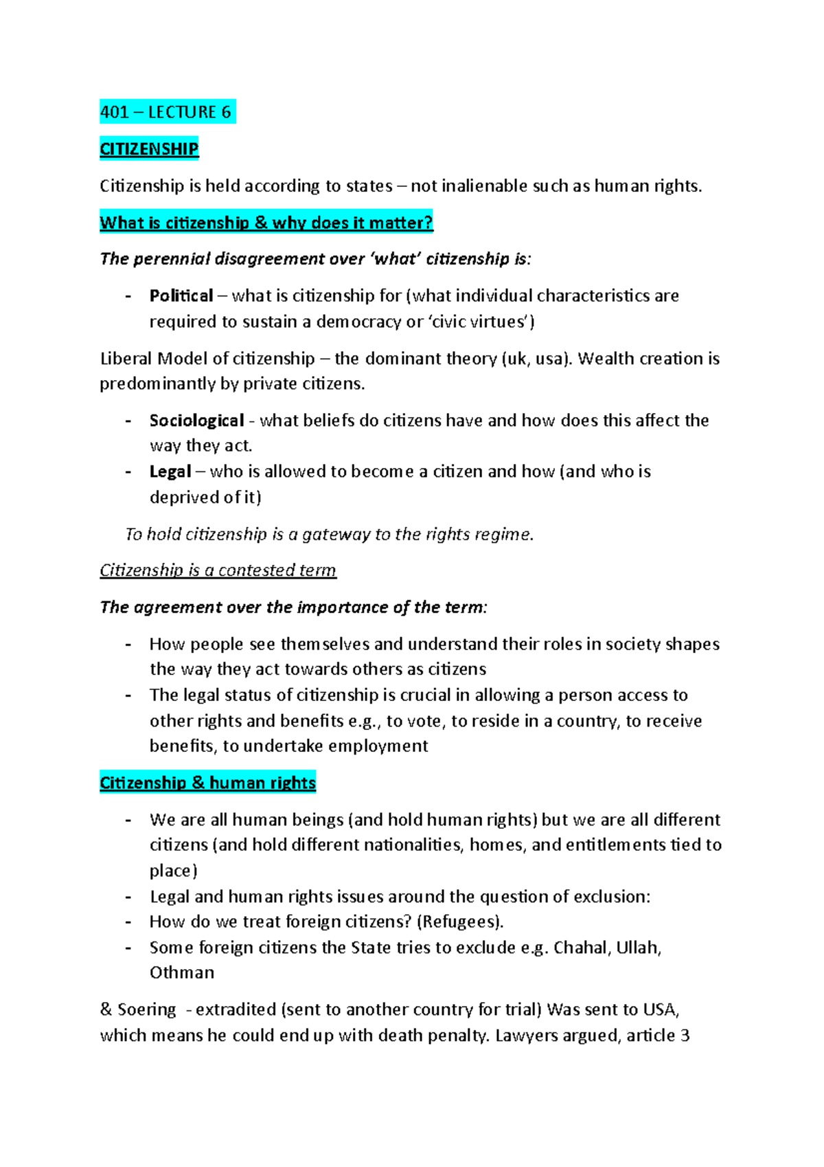 Lecture 6 - talks about referncing - 401 – LECTURE 6 CITIZENSHIP ...