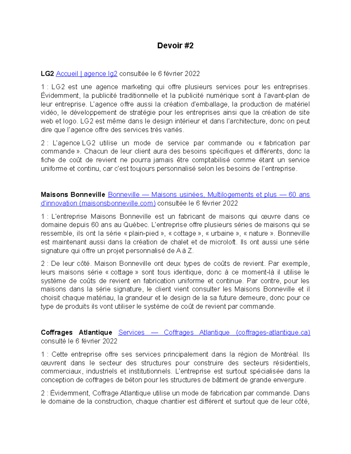 Devoir 2 Compta - Devoir LG2 Accueil | agence lg2 consultée le 6 février 2022 1 : LG2 est une ...