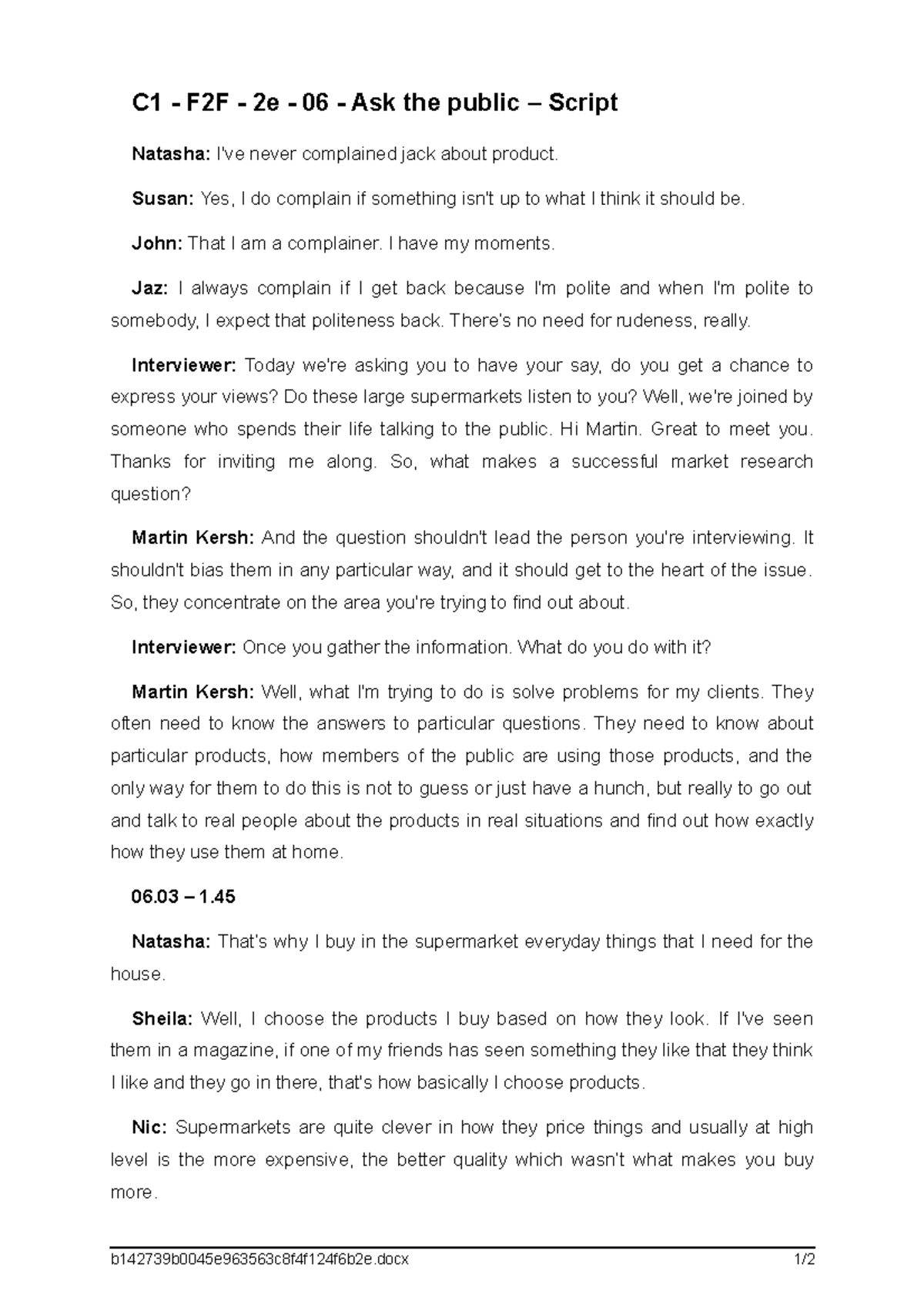 C1 - F2F - 2e - 06 - Ask the public - Script - C1 - F2F - 2e - 06 - Ask the public – Script ...