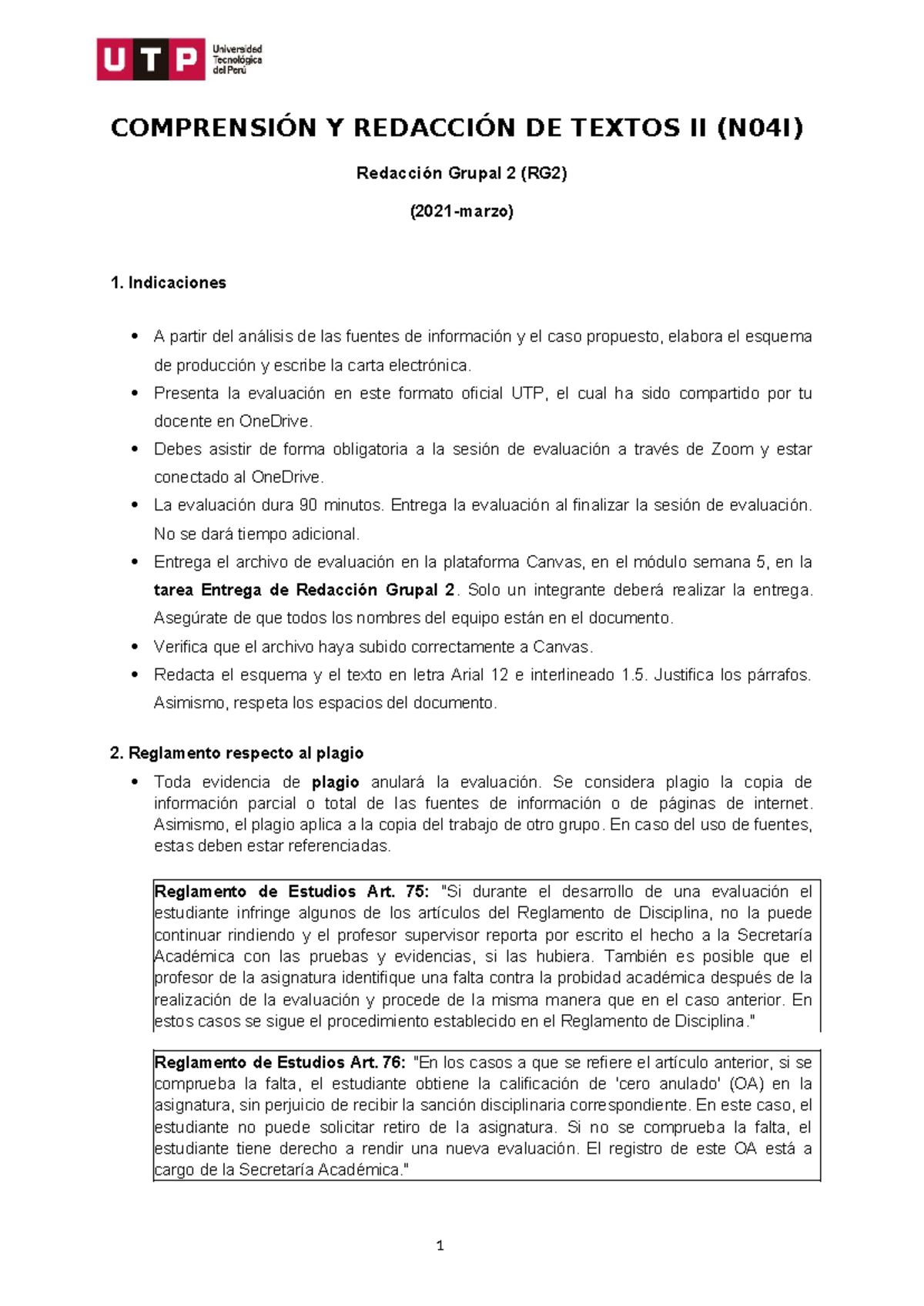 Tarea Academica 2 Redaccion - COMPRENSIÓN Y REDACCIÓN DE TEXTOS II (N04I) Redacción Grupal 2 ...