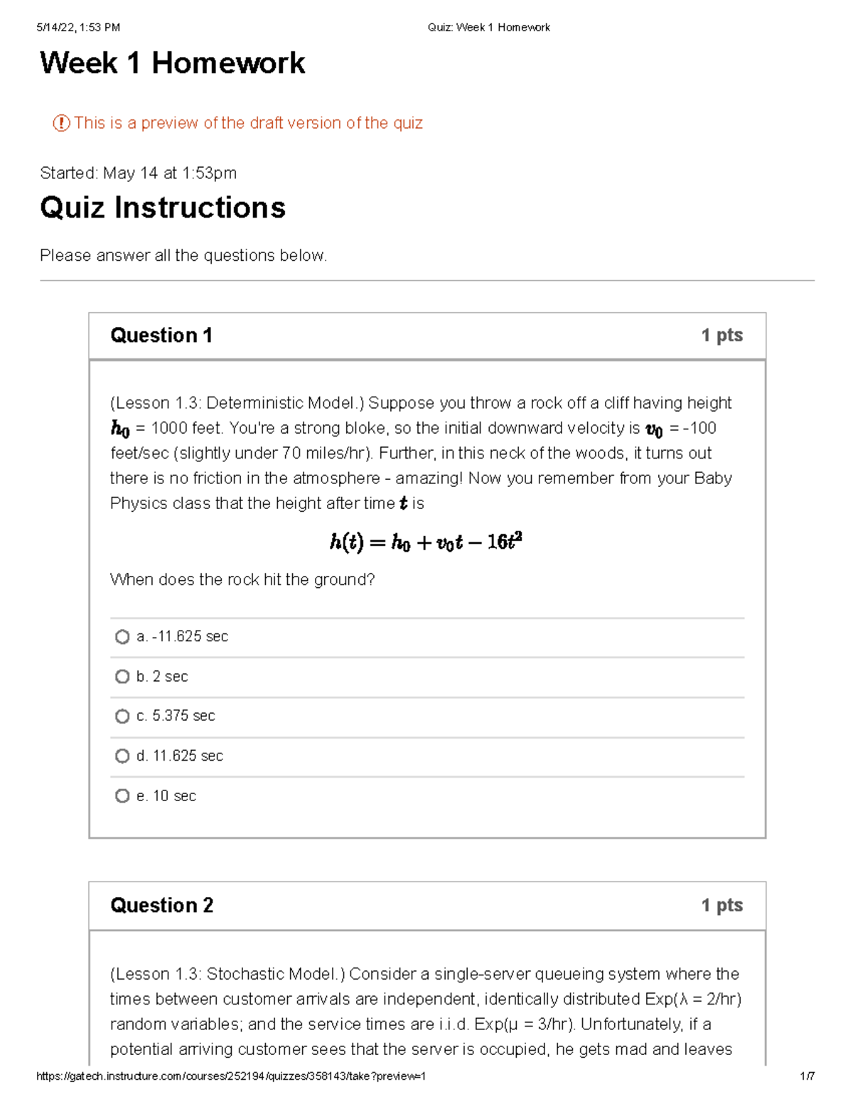 Week 1 Homework - Statistics and probability Integration Derivatives ...