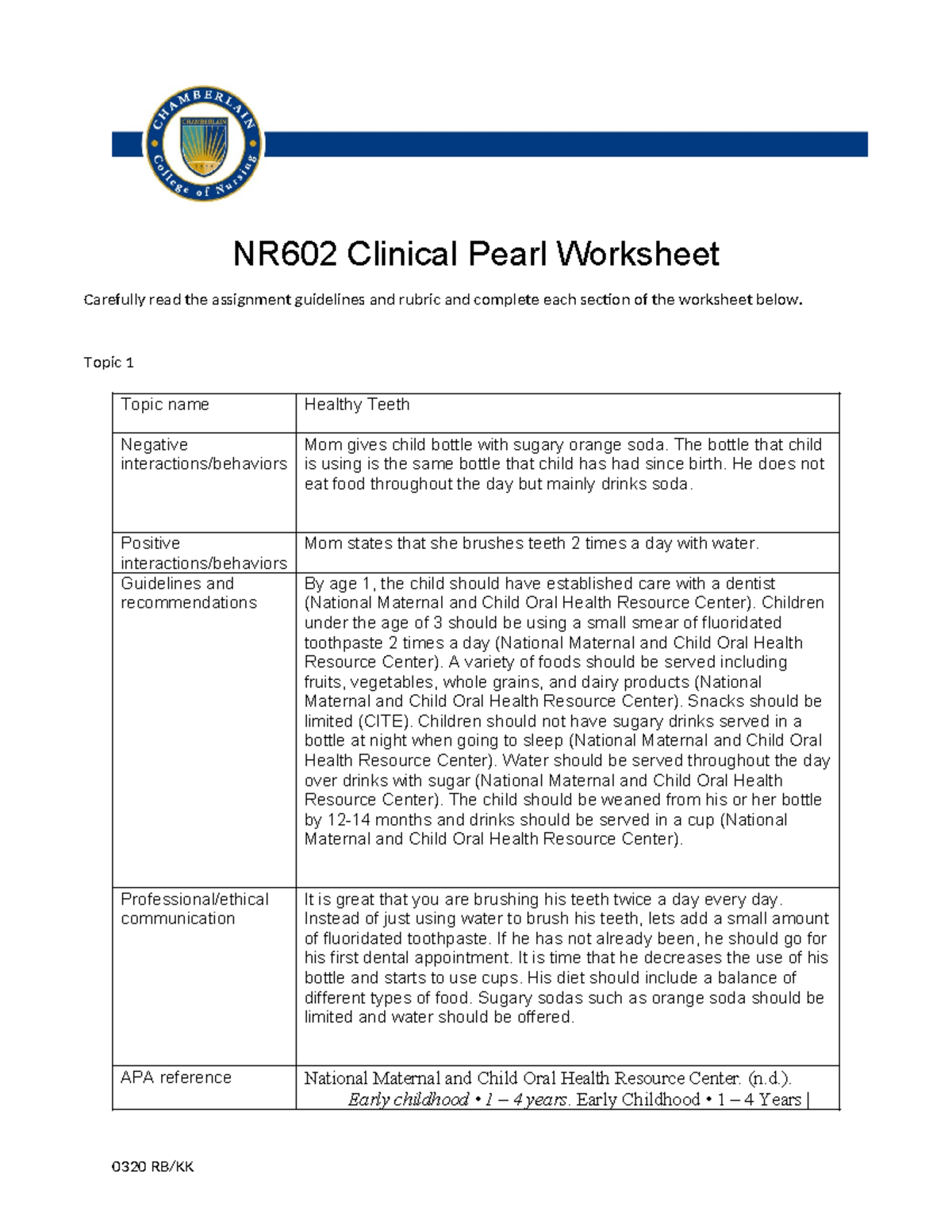 Clincal Pearl Worksheet - NR602 Clinical Pearl Worksheet Carefully read ...