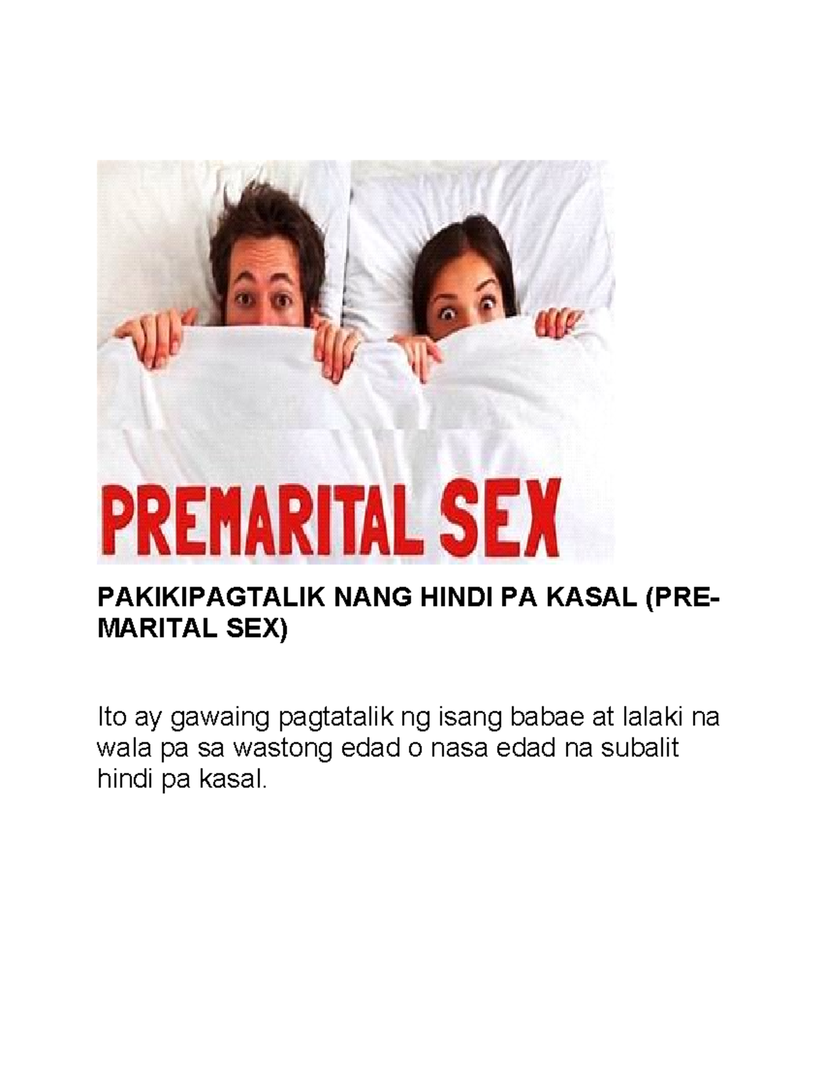 Project-in-esp - PAKIKIPAGTALIK NANG HINDI PA KASAL (PRE- MARITAL SEX ...