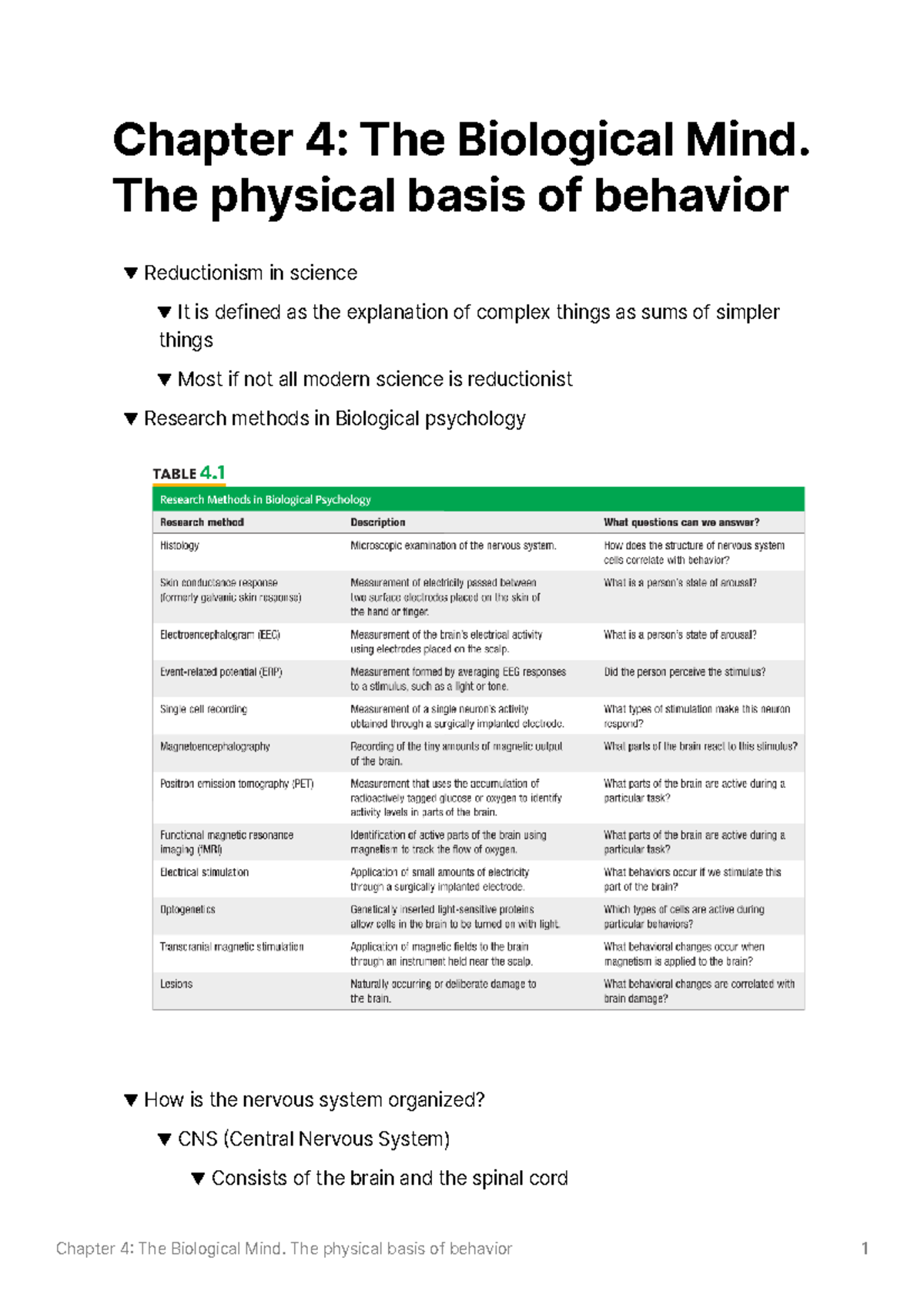 Chapter 4 The Biolog 20the20physical 20basis 20of20behavior - Chapter Ԋ ...