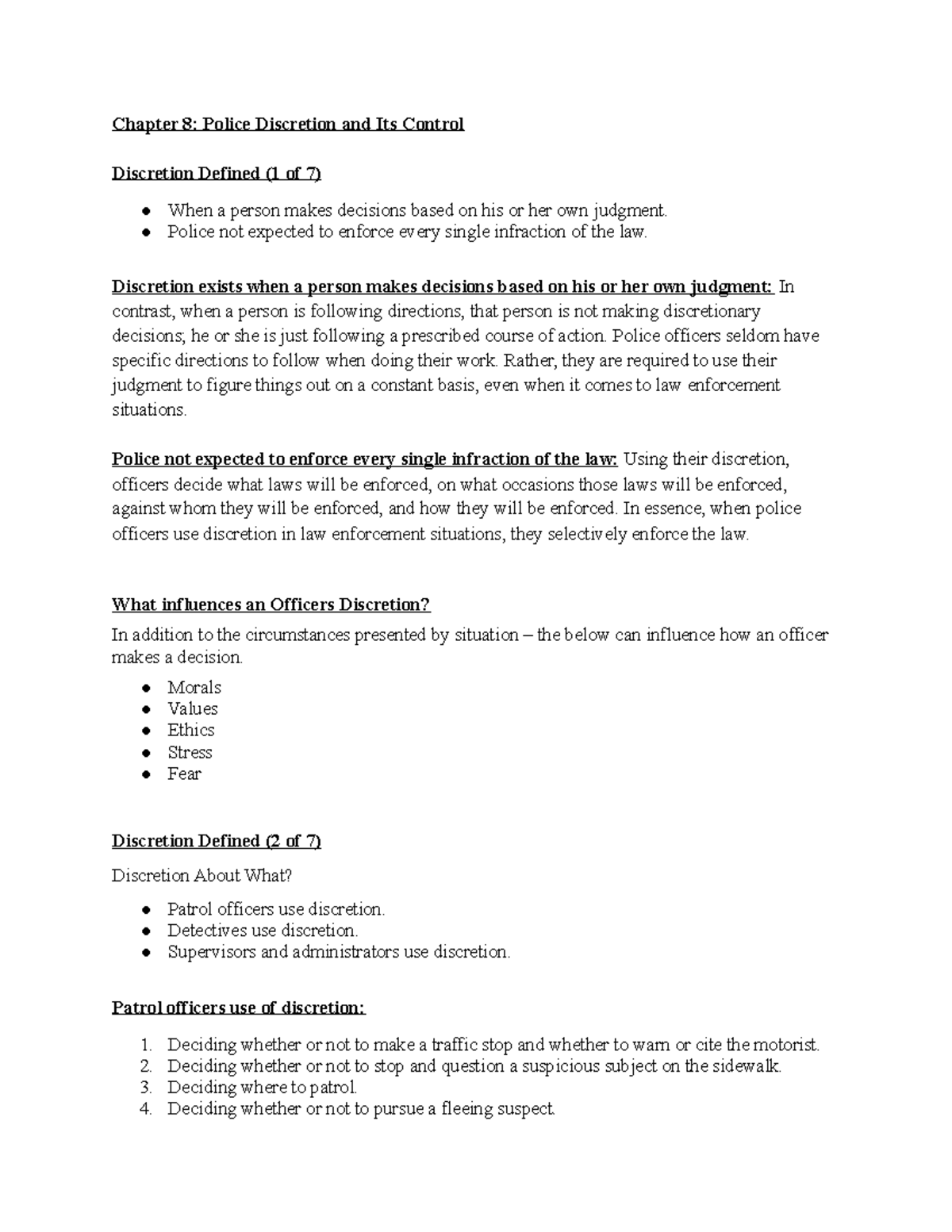 Kathleen Stephens SSJ 203 Chapter 8 Notes - Chapter 8: Police ...