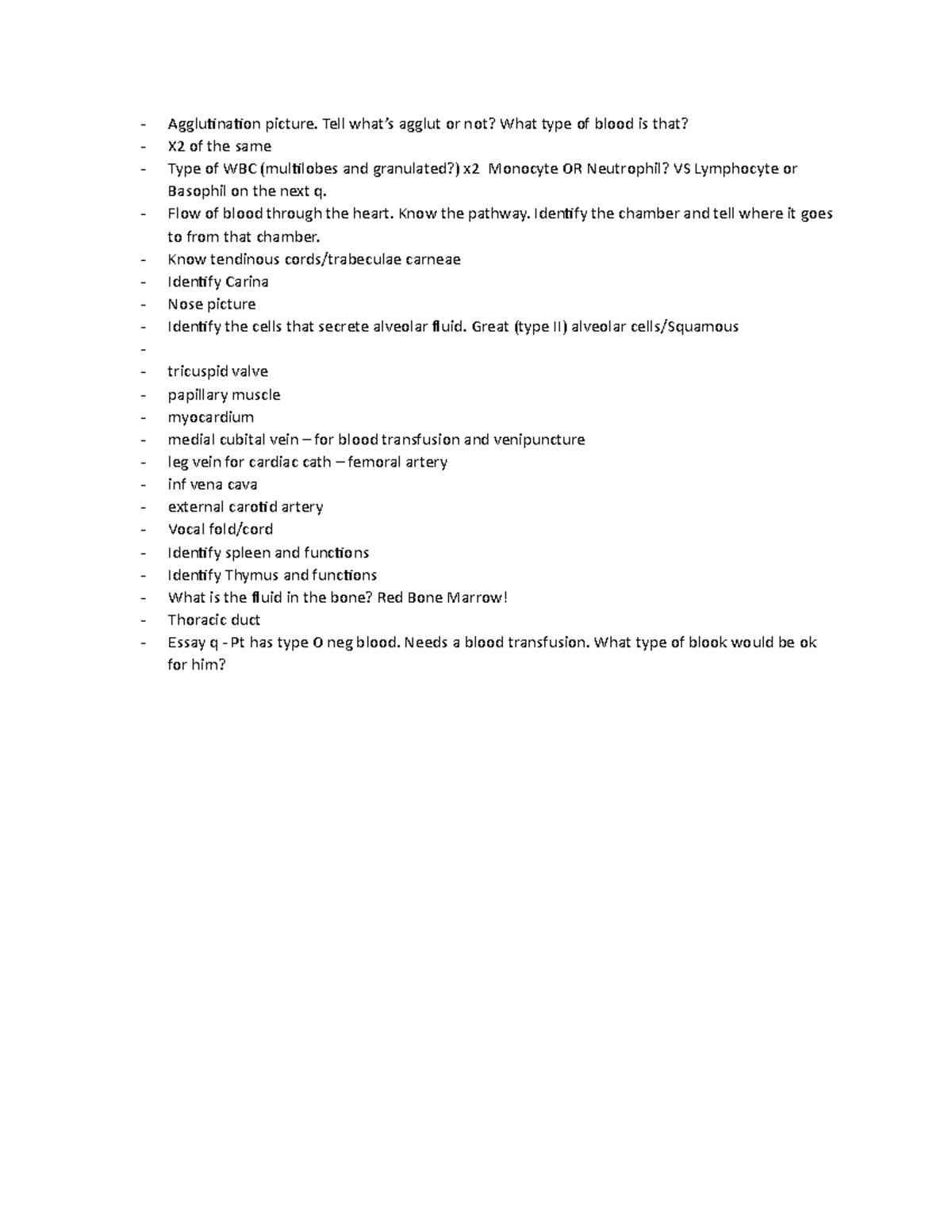 255 lab practicum - exam study guide - BIO255 - Chamberlain University ...