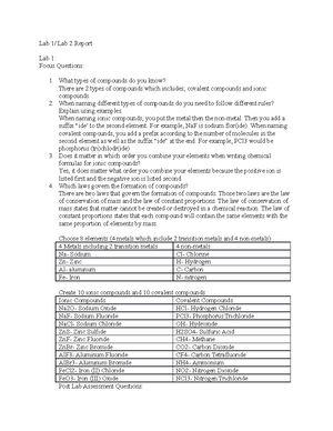 Experiment 17 and 18 hunter college. chem 106 - Experiment 17 ...