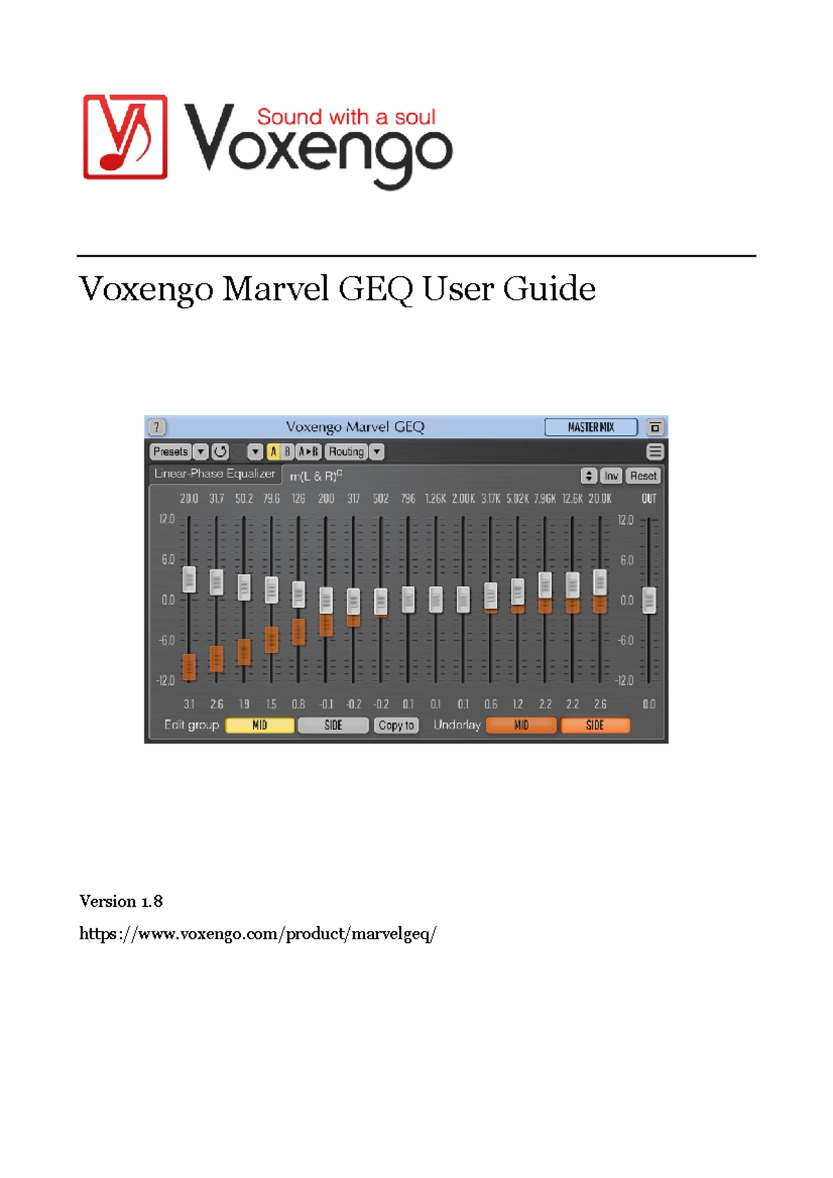 Voxengo Marvel GEQ User Guide en - Version 1. voxengo/product/marvelgeq/ Contents Introduction ...