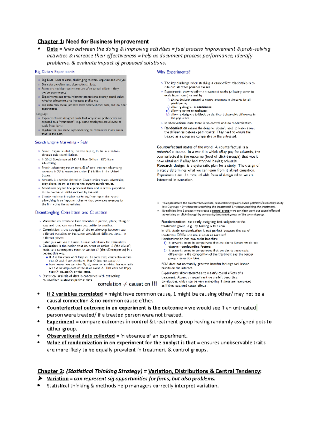 BUS005 - Quantitative Research Methods for Business - Chapter 1: Need ...