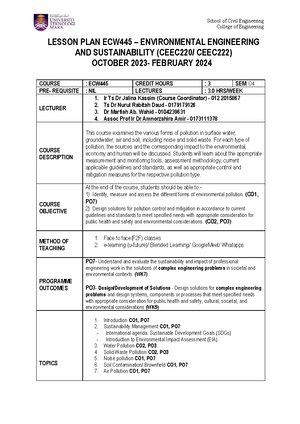 Document 1 - water pollution - College of Engineering LESSON PLAN ...