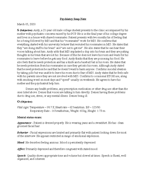 SOAP 2 copy - SOAP carpal tunnel syndrome - SOAP Note Patient ...