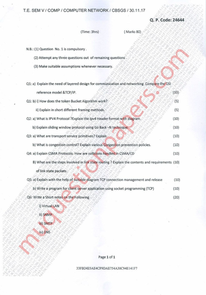 TE-Comps SEM5 CN MAY17 - Computer Engineering - MU - Studocu
