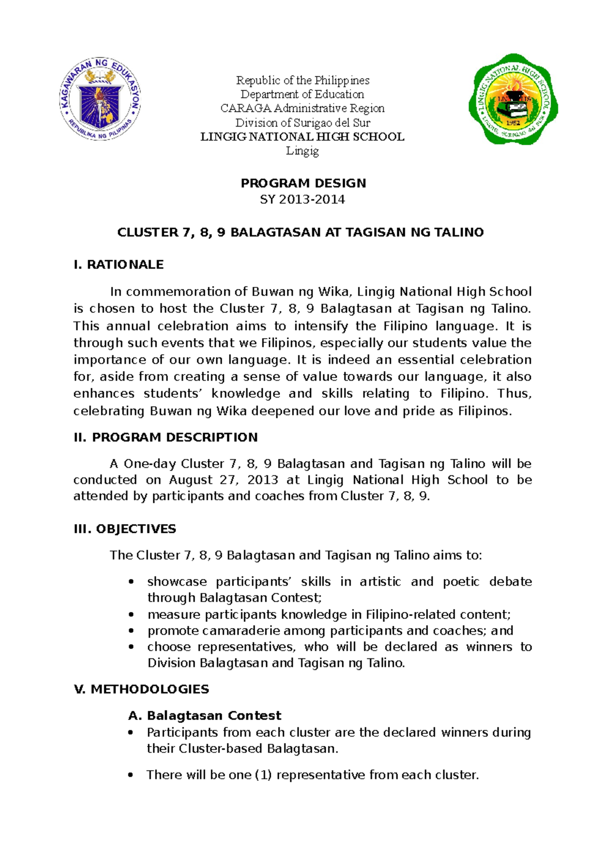 Training design for filipino - Republic of the Philippines Department ...