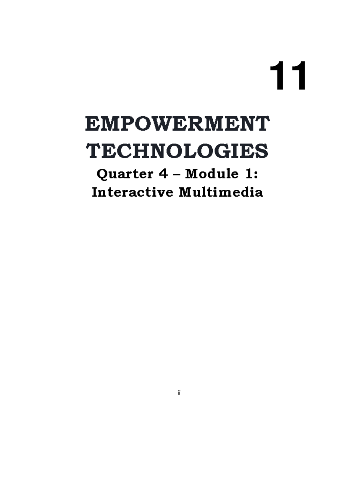 529064052 Empowerment Q4 Module 1 - 11 EMPOWERMENT TECHNOLOGIES Quarter ...