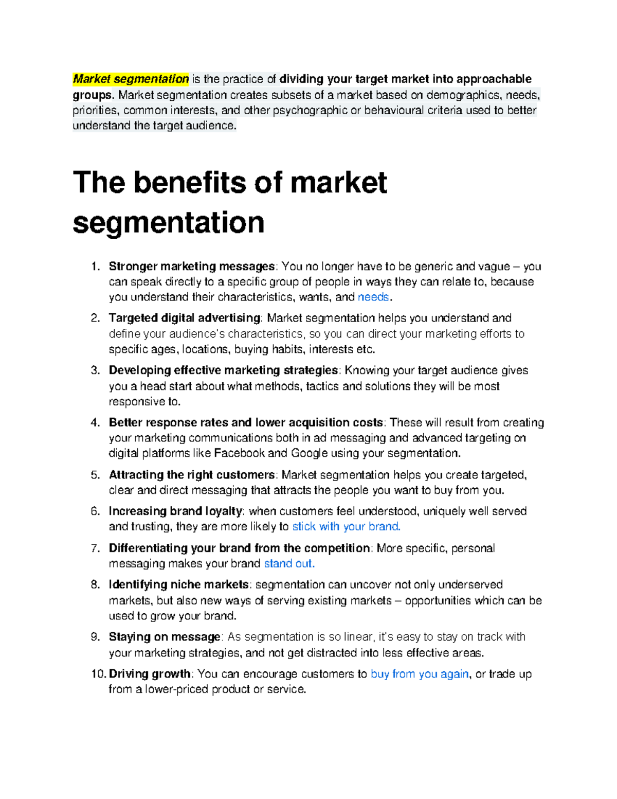 Market-segmentation - Market-segmentation - Market segmentation is the ...
