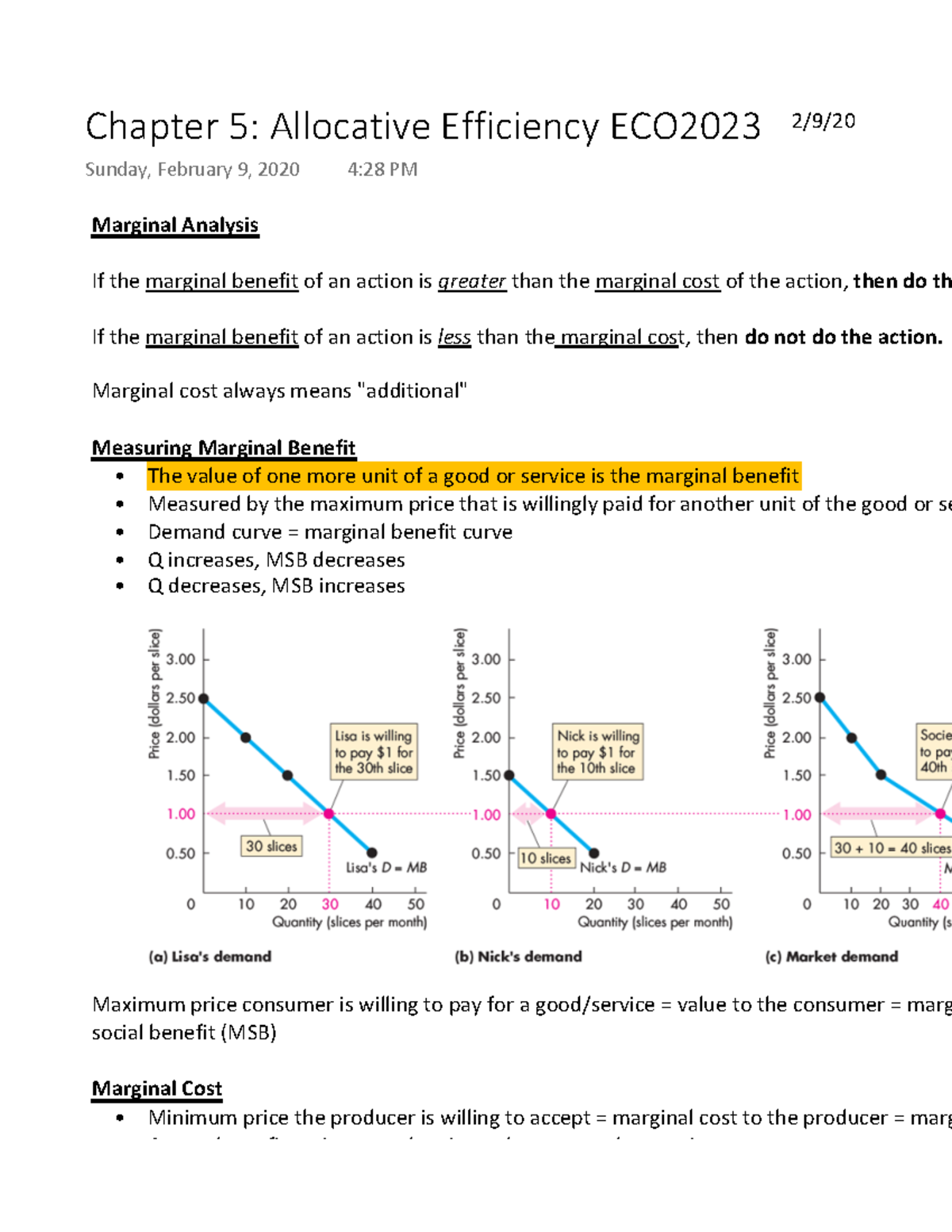 Chapter 5 Allocative Efficiency ECO2023 - Warning: TT: undefined ...
