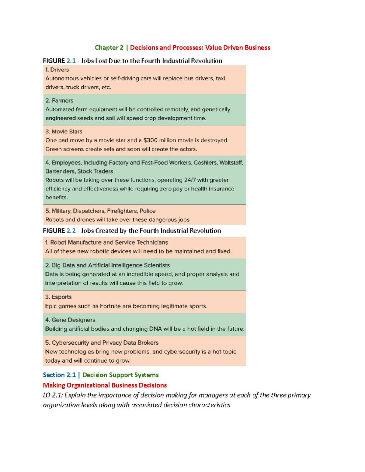 Chapter 2 Decisions and Processes - Value Driven Business - Managerial ...