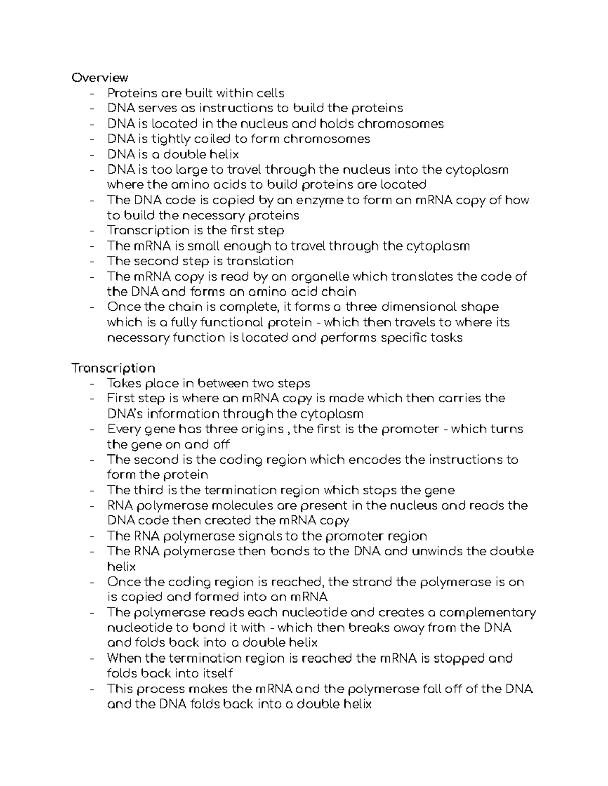 Cell Transcription Translation - Overview - Proteins are built within ...