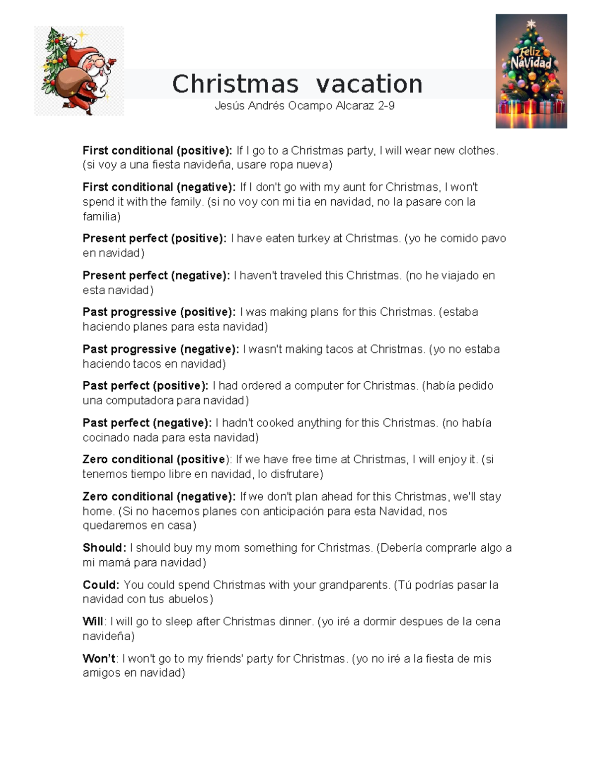 Christmas vacation - trabajo - Christmas vacation Jesús Andrés Ocampo ...