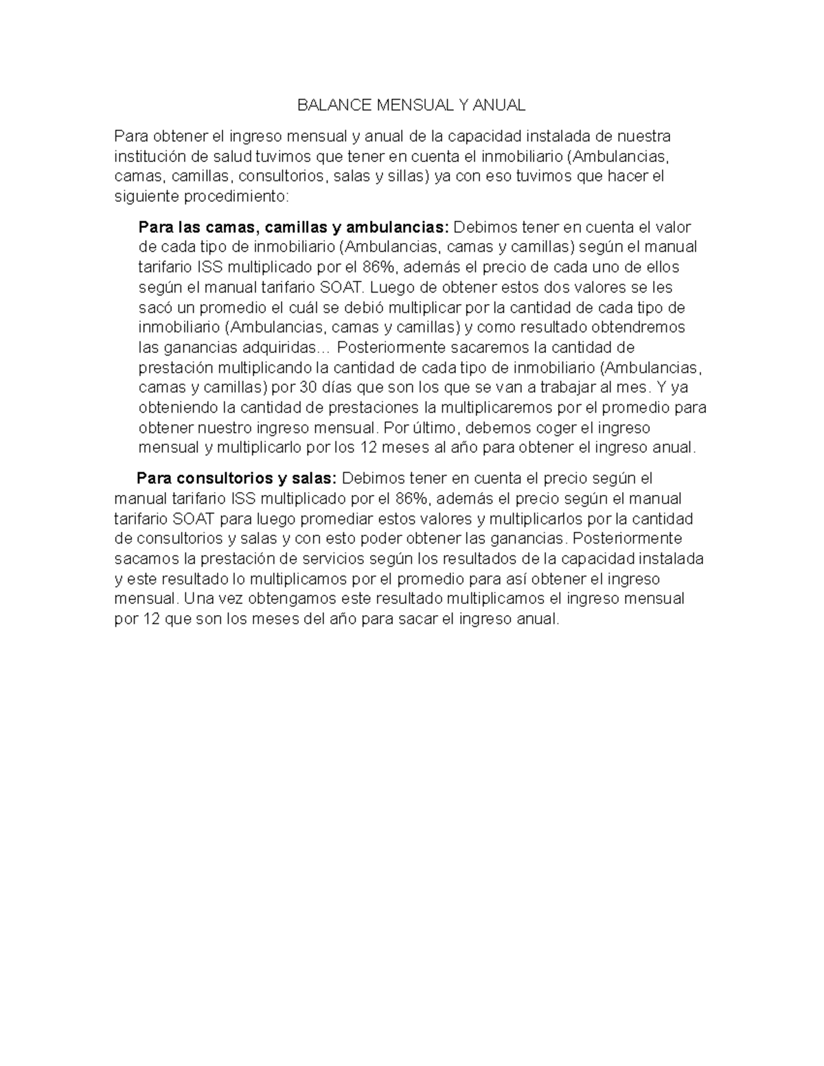 Balance Mensual Y Anual - BALANCE MENSUAL Y ANUAL Para obtener el ...