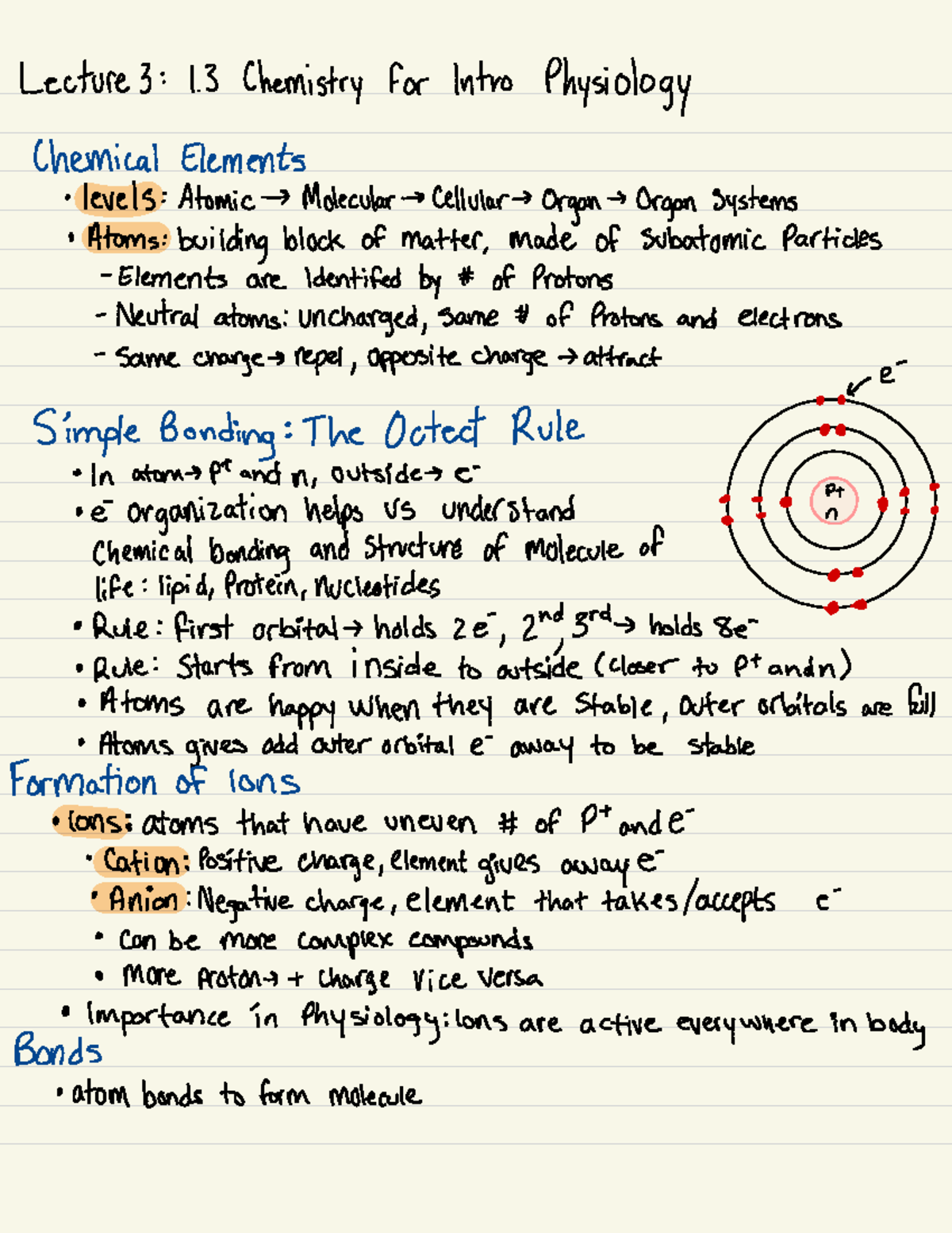 Bio 141 Notes- Chemistry for Physiology - Lecture 3:1 Chemistryfor ...