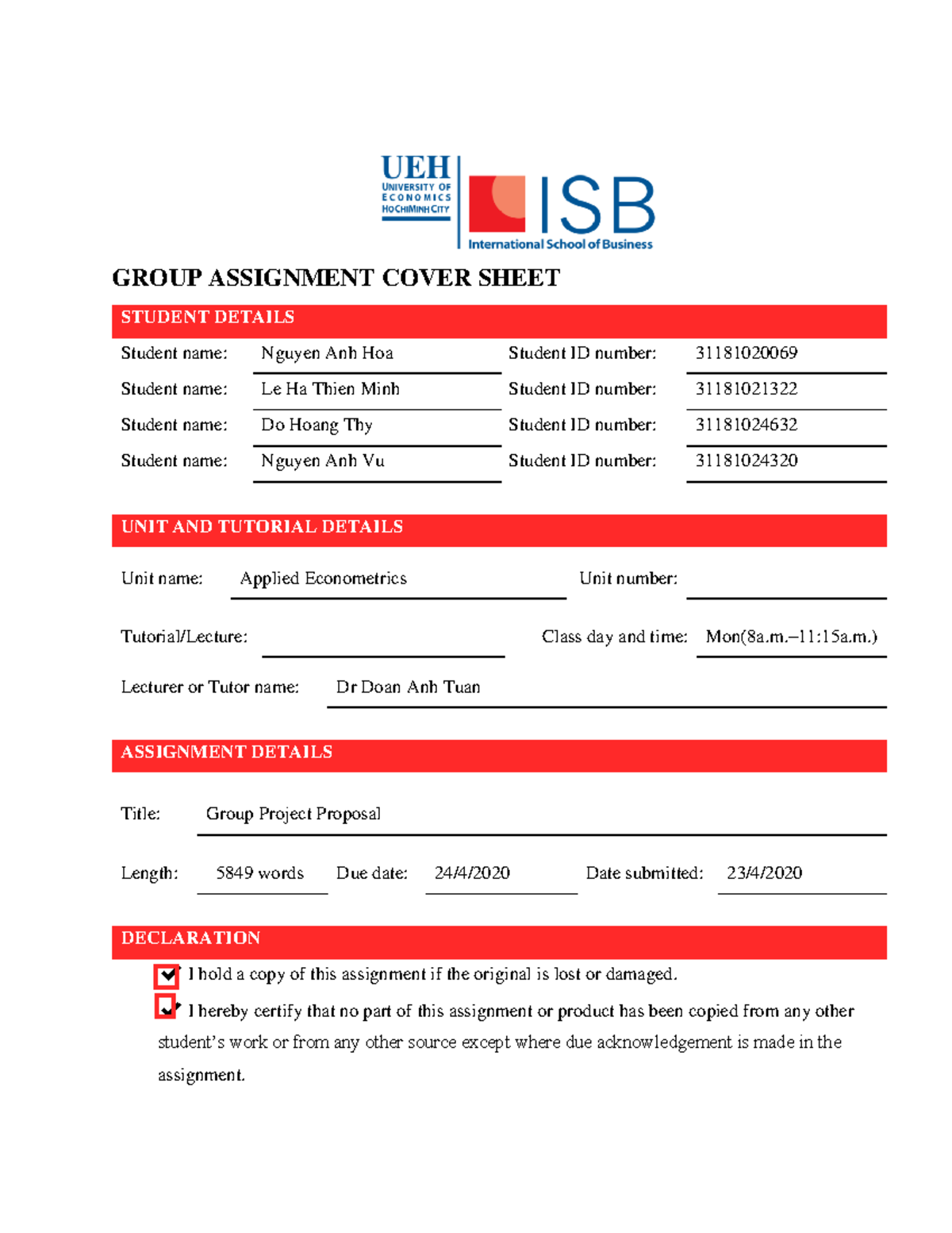 Group-3 Final-Group-Project - GROUP ASSIGNMENT COVER SHEET STUDENT ...